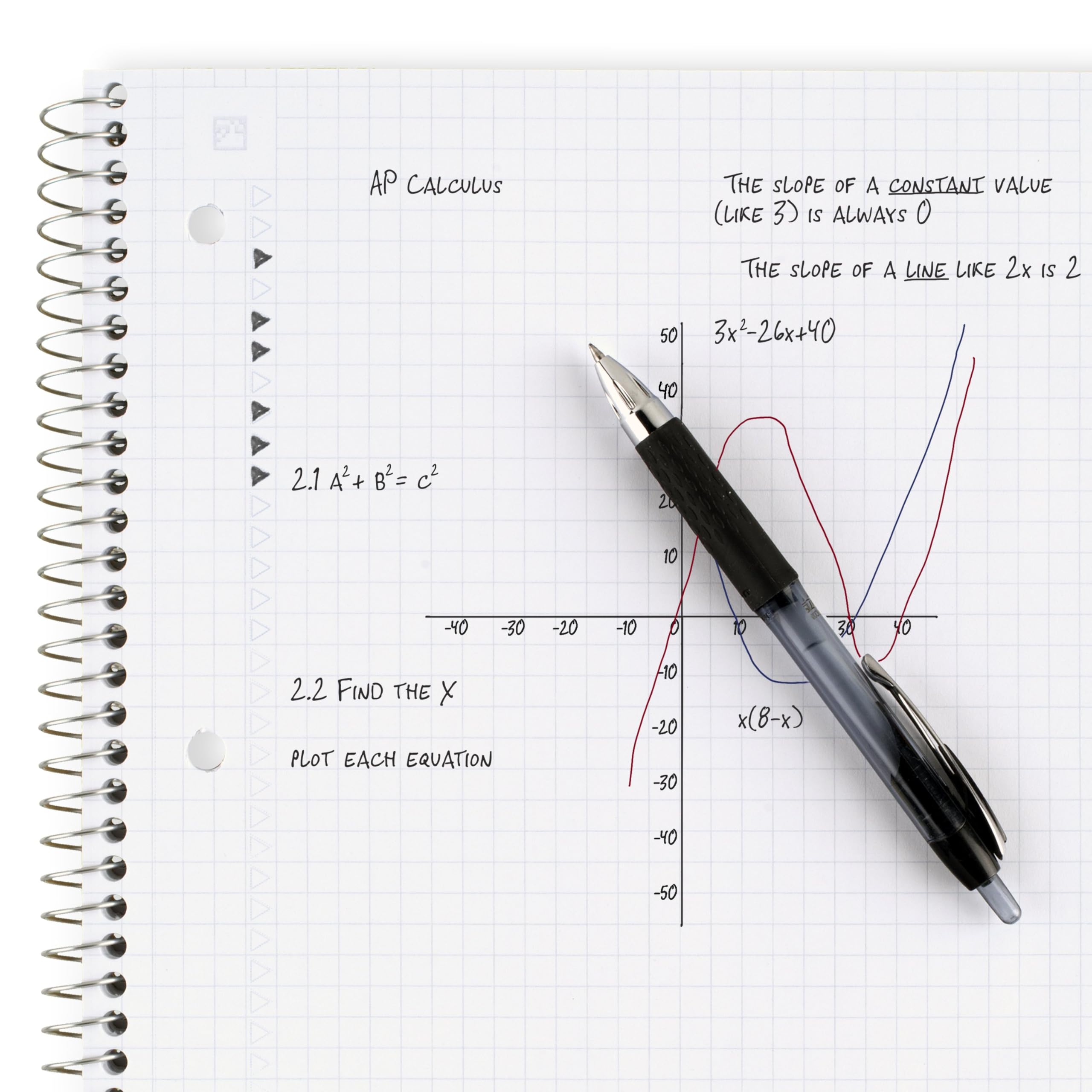 Five Star Spiral Notebook, 1-Subject, Graph Ruled Paper, 11" x 8-1/2", 100 Sheets, Teal Blue (06190AA4)