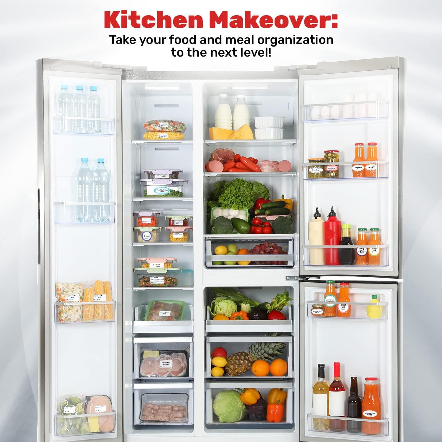 MESS Dissolvable Food Labels -200 Removable Food Container Labels - Blank Labels for Food Containers - Dissolvable Food Labels Stickers - Freezer Labels - Bottle Labels, Jars Food Storage Labels 1x2"