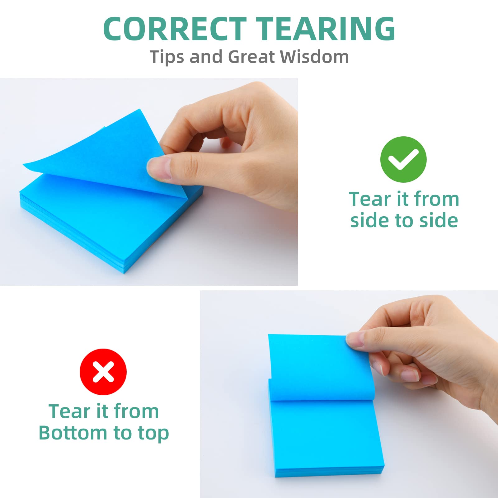 Sticky Notes 3x3 in Sticky Note , Sticky Pads Bulk Self-Stick Note Pads, 8 Pads Posted Notes Bright Colorful 100 Sheet/Pad