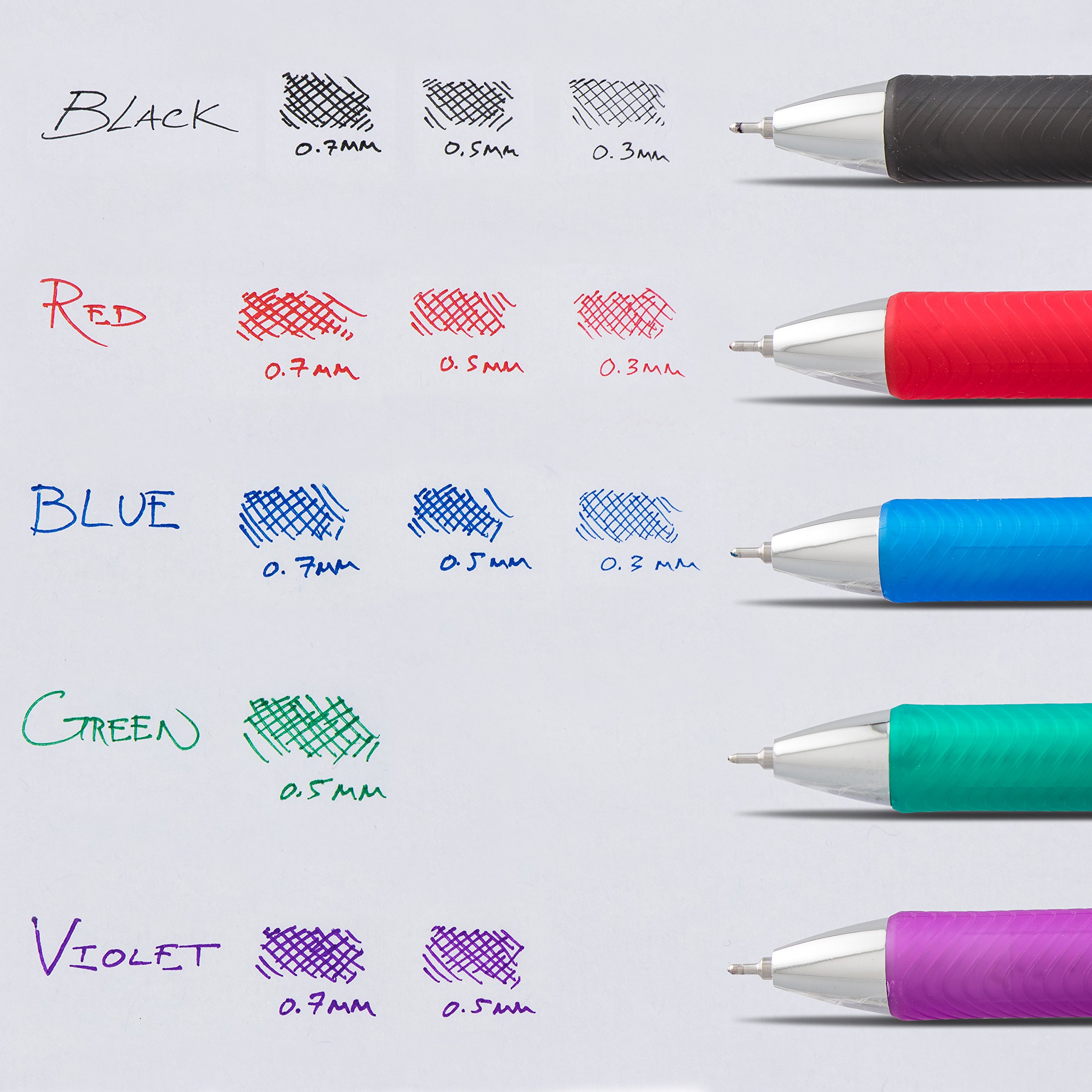 Pentel EnerGel Deluxe RTX Retractable Liquid Gel Pen, 0.5mm, Fine Line, Needle Tip, Blue Ink/Blue Body, Pack of 15