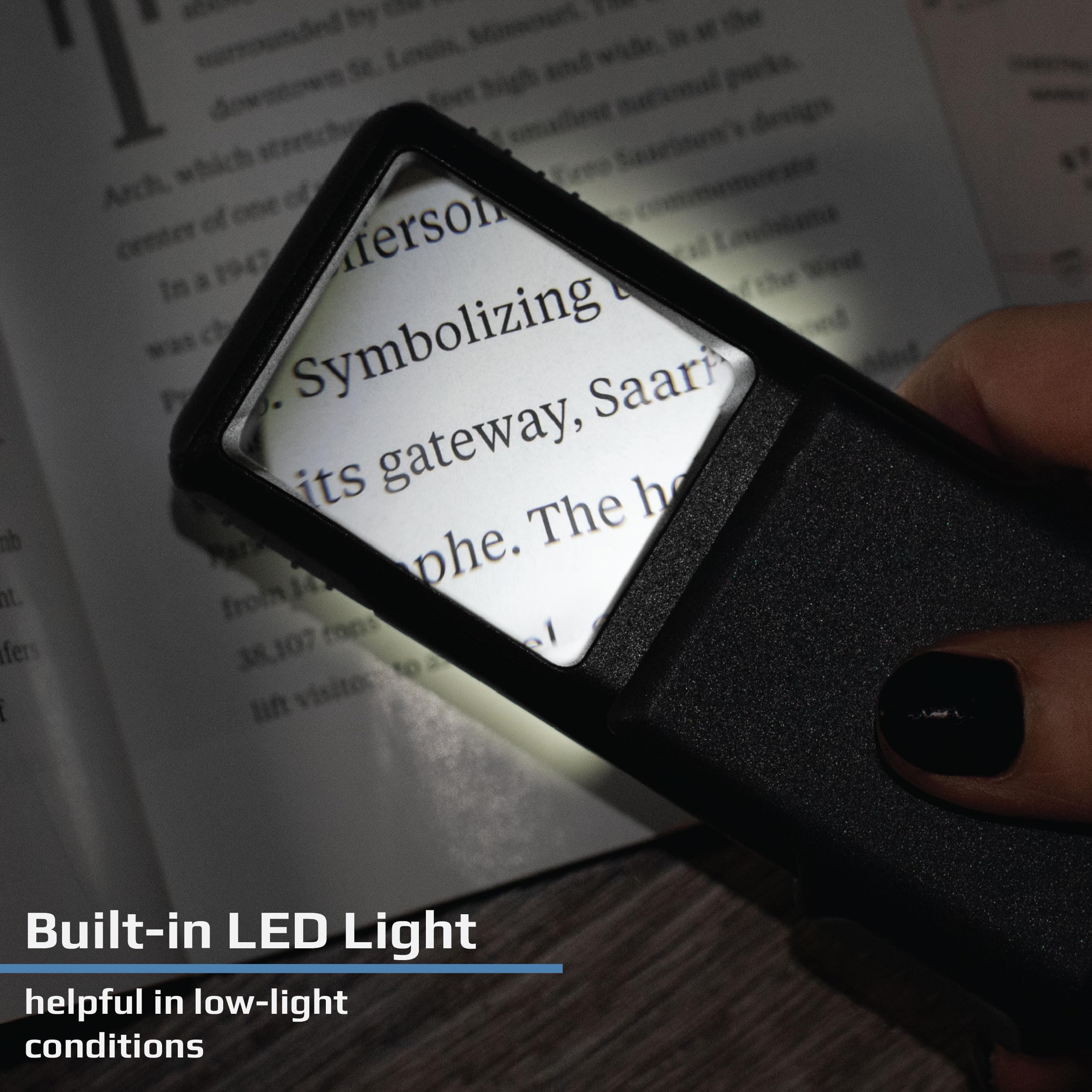 Carson MiniBrite LED Lighted Slide-Out Aspheric Magnifier with Protective Sleeve (PO-55)