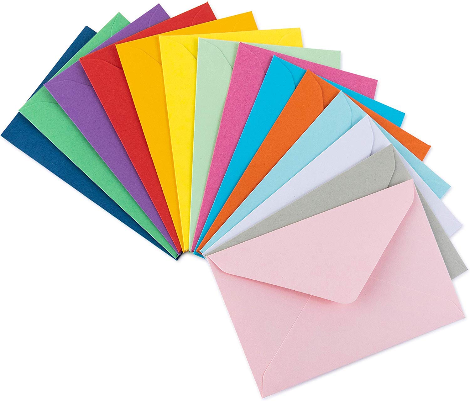 140 Mini Envelopes 14 Assorted Colors, Gift Card, Business Card Envelopes 4"x 2.7"