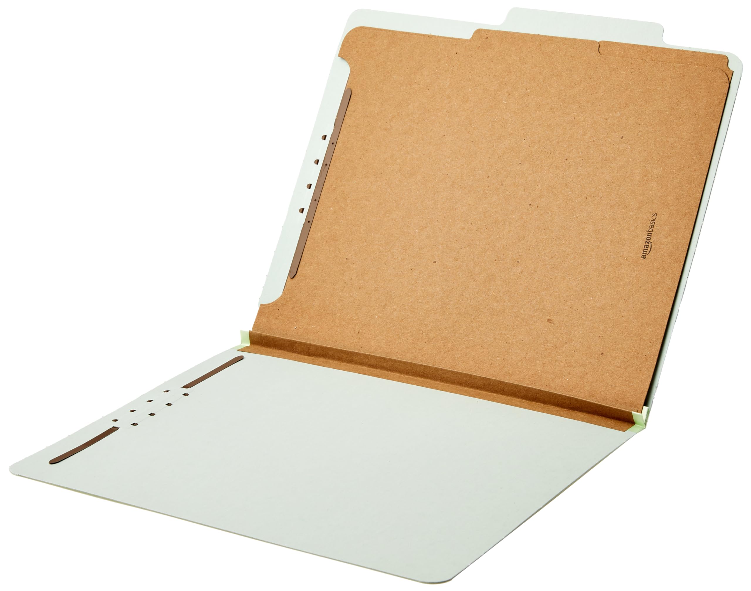 Amazon Basics 10-Pack Letter Size Pressboard Classification File Folders with Fasteners, Dividers, 2β Expansion - Green