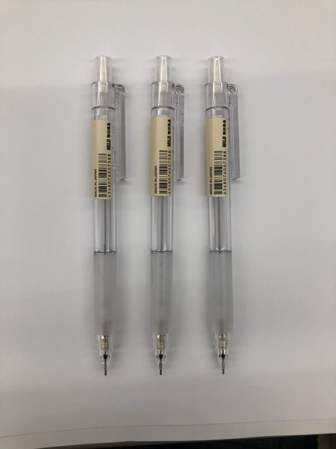 MUJI 3SET Polycarbonate Mechanical Pencil W - Rubber Grip