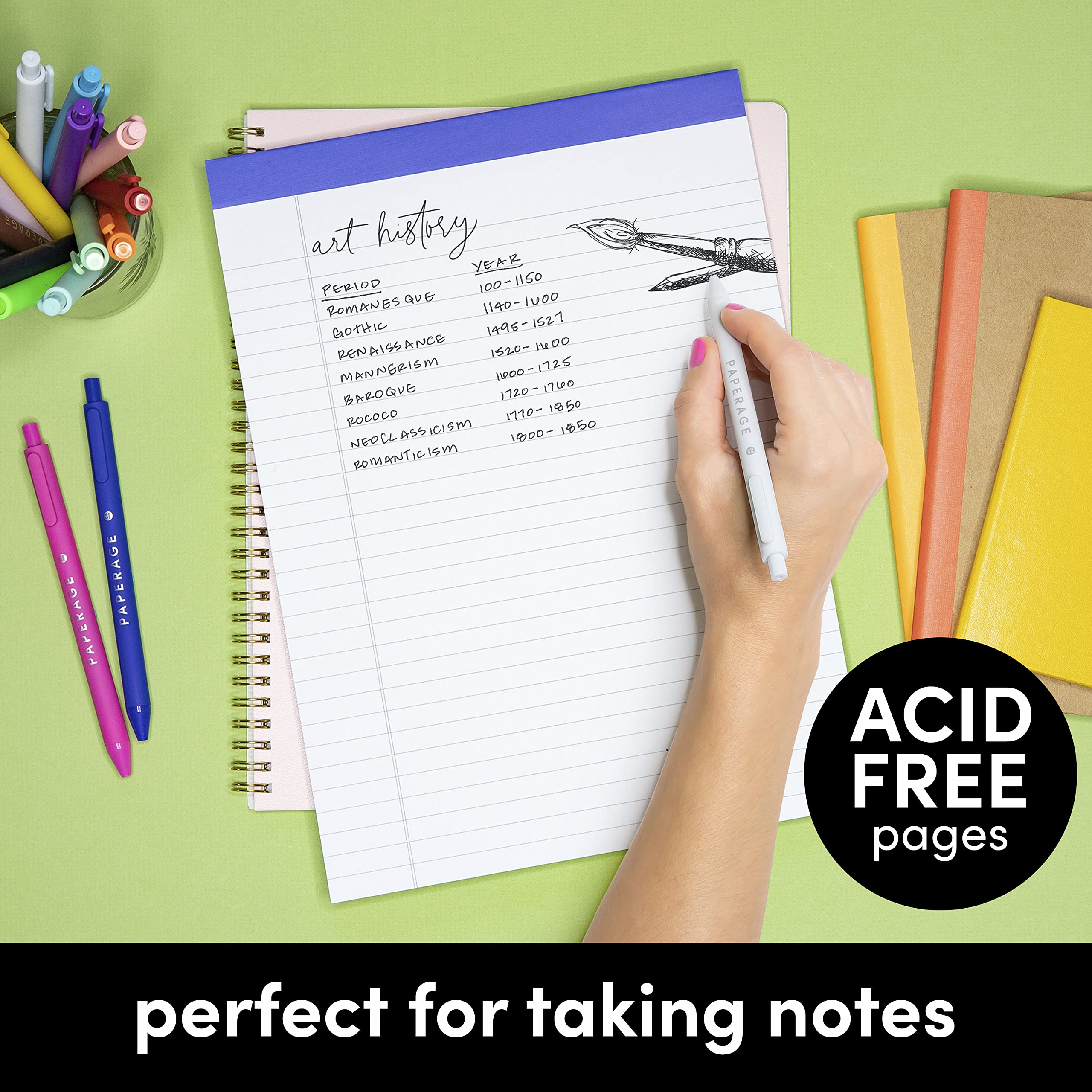 PAPERAGE Lined Legal Pads, (Rainbow), 6 Pack, 50 Sheets Each, Wide/Legal Ruled, Note Pads, Paper, 8.5 inches x 11 inchesā¦