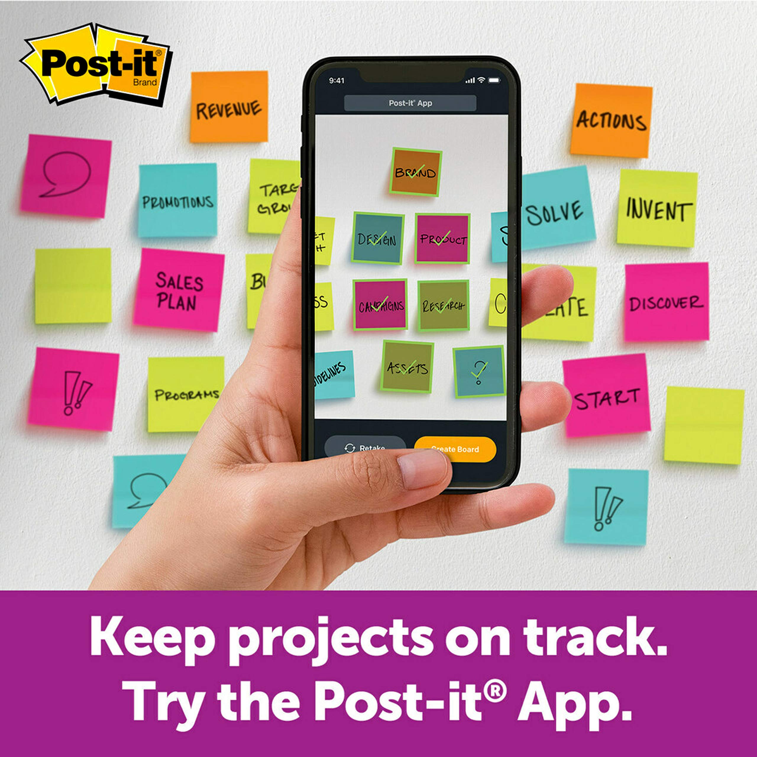Post-it Super Sticky Big Notes, 11 in x 11 in, 1 Pad, 30 Sheets/Pad (BN11)