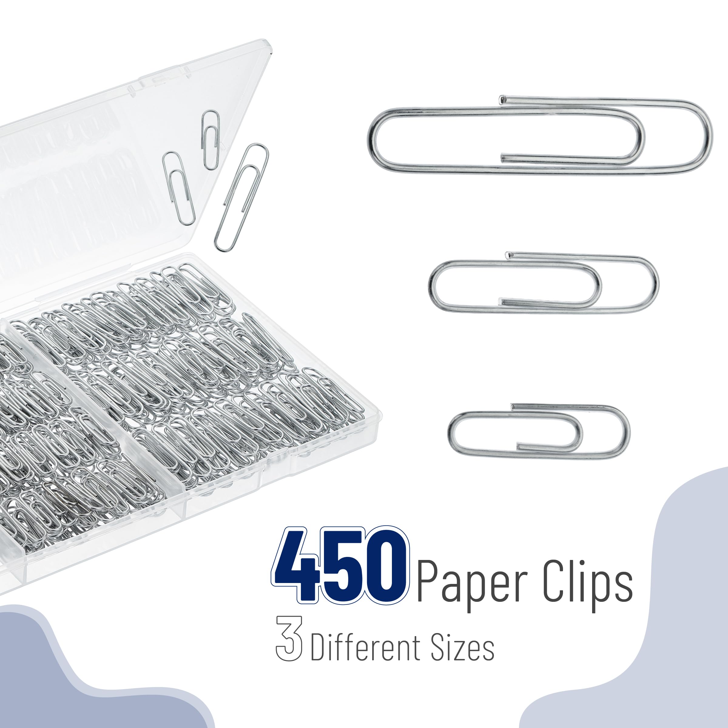 Mr. Pen- Paper Clips, 450 Pack, Silver, Paper Clips Assorted Sizes, Paperclips, Paper Clip, Large Paper Clips, Clips for Paperwork, Small Paper Clips, Big Paper Clips, Paper Clip Assortment, Clip