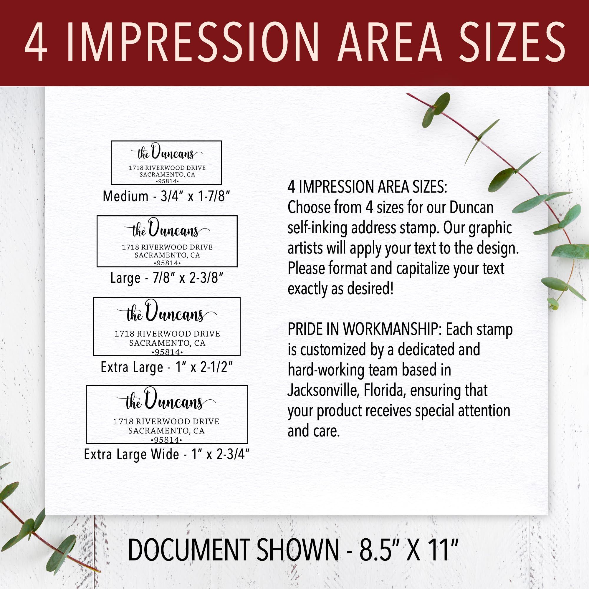 Personalized The Duncans Self-Inking Address Stamp and Ink | Custom Self-Inking Address Stamp with Name | Personalized Couples Address Stamps | Custom Rubber Address Stamp