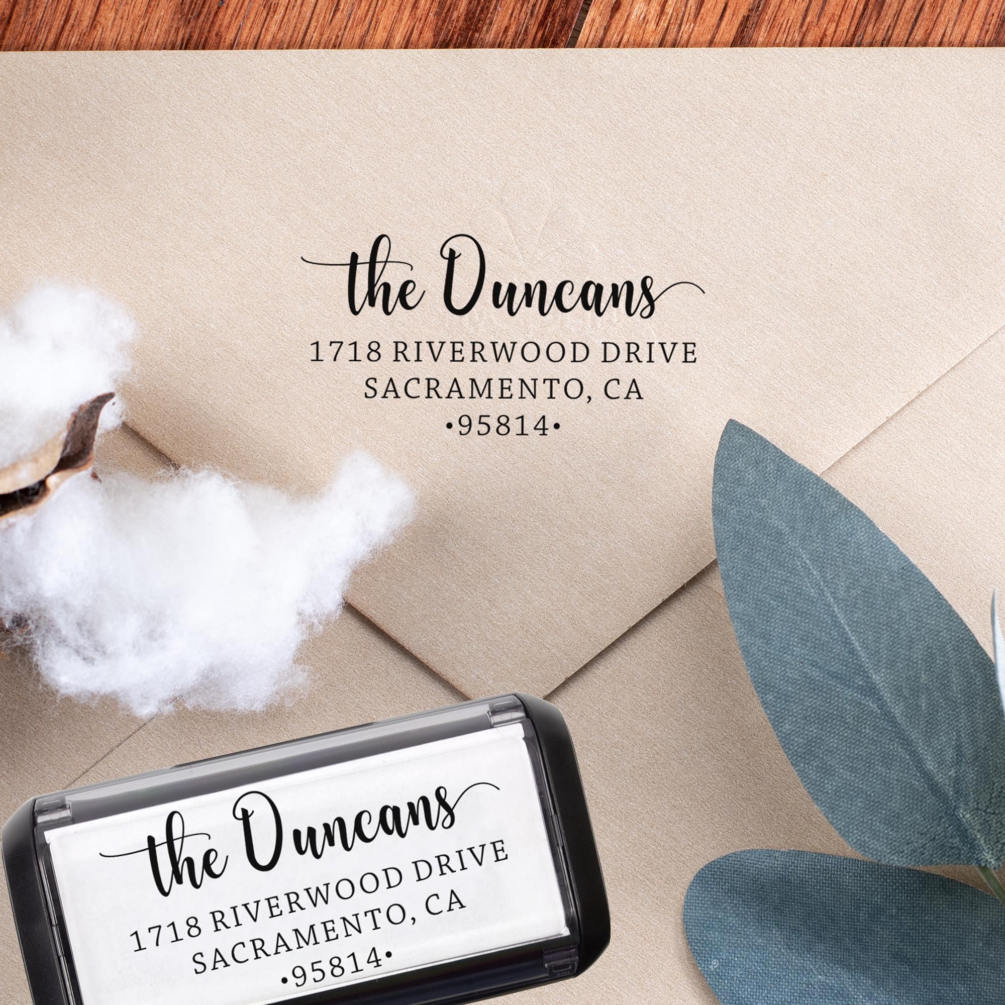 Personalized The Duncans Self-Inking Address Stamp and Ink | Custom Self-Inking Address Stamp with Name | Personalized Couples Address Stamps | Custom Rubber Address Stamp