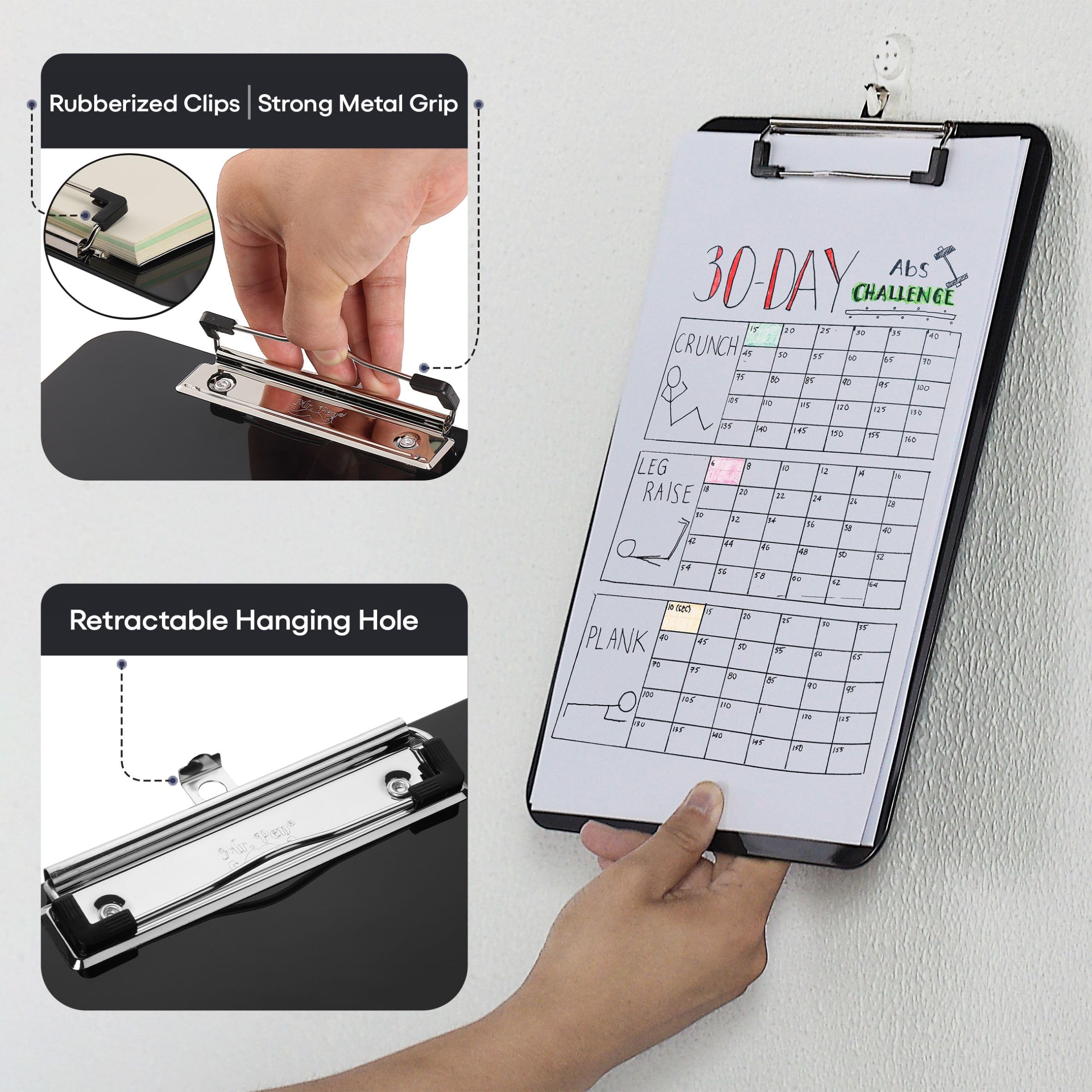 Mr. Pen- Clip Boards, Plastic Clipboards, Black Clipboard, Letter Size, Clipboards Plastic, Paper Clips, Nursing Clipboard, Paper Clip Holder, Writing Board, Document Holder