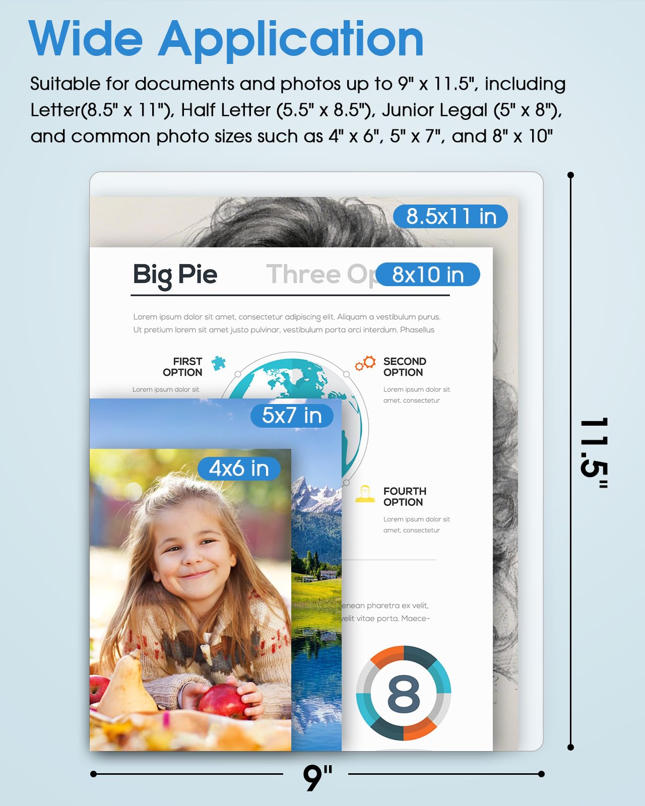 KTRIO Laminating Sheets, Holds 8.5 x 11 Inch Sheets 200 Pack, 3 Mil Clear Thermal Laminating Pouches 9 x 11.5 Inch Lamination Sheet Paper for Laminator, Round Corner Letter Size