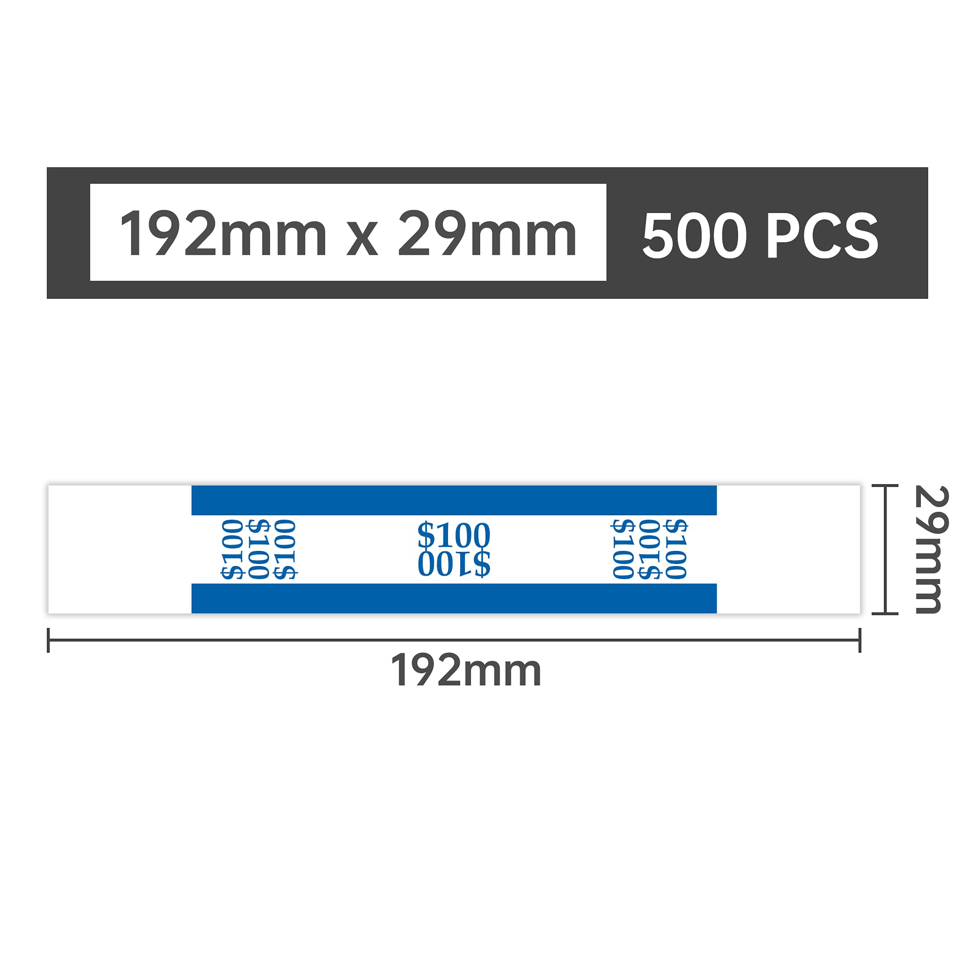 L LIKED Pack of 400 Money Band Bundles Self Sealing Currency Straps for Bill Wrappers (50 of Each - 400 Assorted)