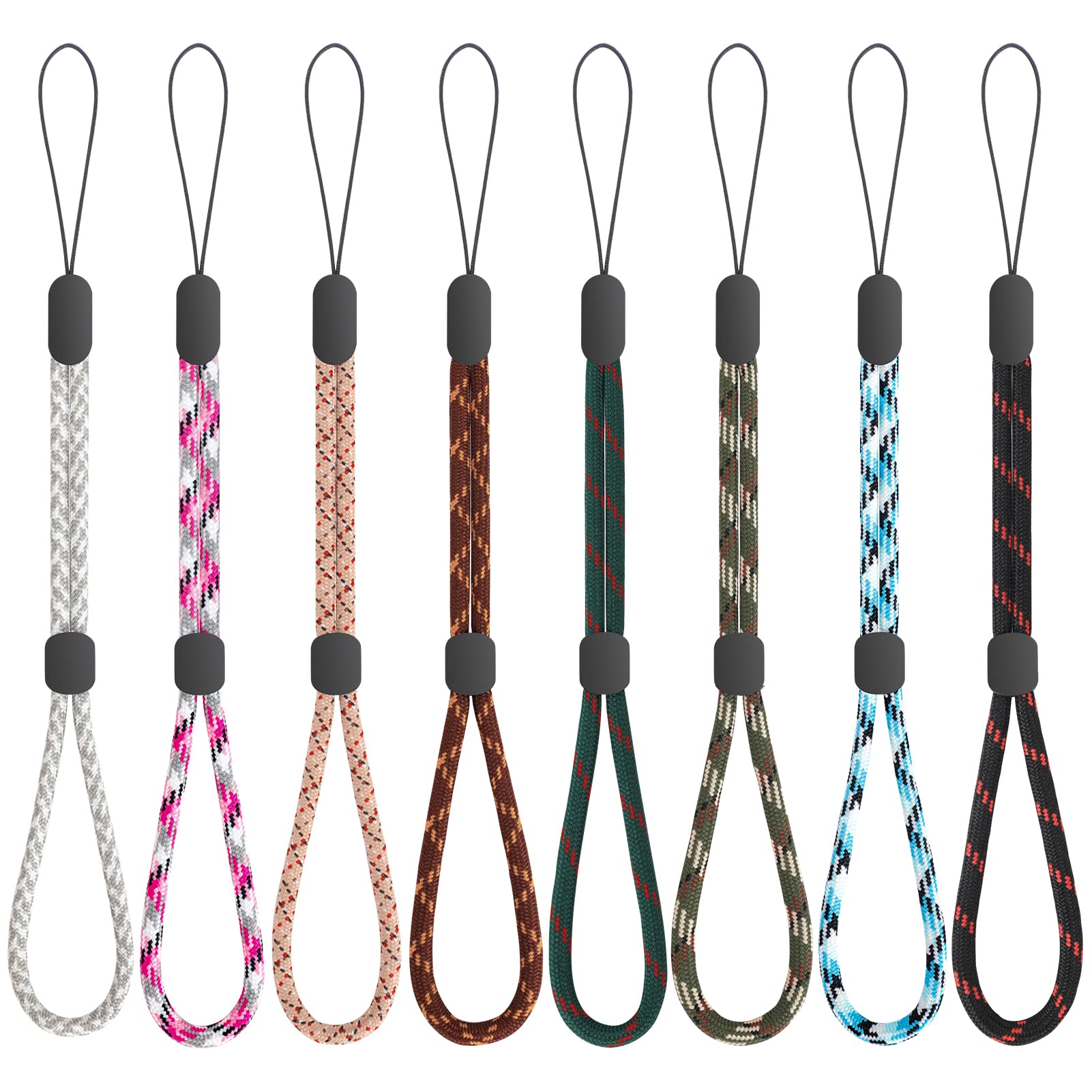 FrgKbTm Hand Wrist Strap Lanyard, 8 Pcs Adjustable Nylon Wrist Strap Lanyard, Colorful Hand Wrist Straps for Mobile Phone, Camara, Keys, USB Flash Drive, Wallet, ID Name Tag Badge, Mp3, Mp4, GoPro