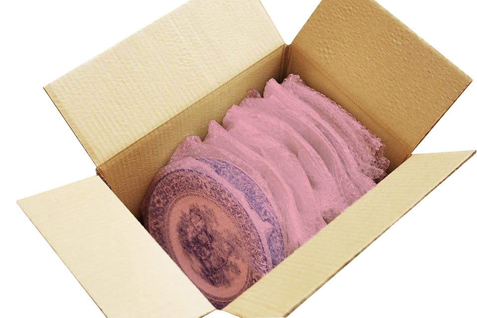 2 Pack of Mighty Gadget Bubble Cushioning Wrap Rolls, 12" x 72β ft Total, Perforated Every 12" for Packaging, Shipping, Mailing with 30 Bonus Fragile Stickers Included (Pink)