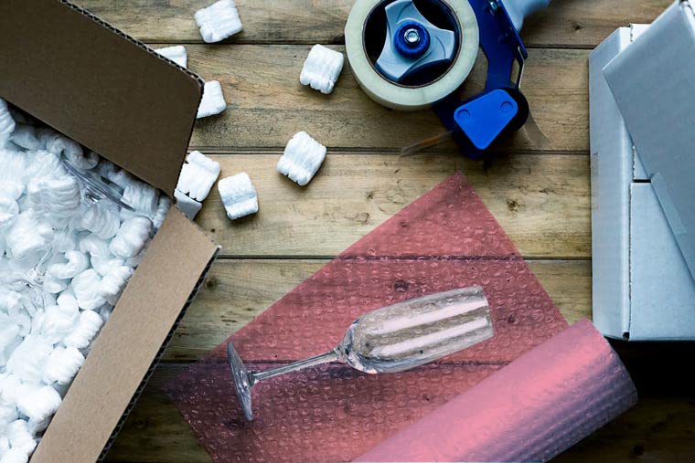 2 Pack of Mighty Gadget Bubble Cushioning Wrap Rolls, 12" x 72β ft Total, Perforated Every 12" for Packaging, Shipping, Mailing with 30 Bonus Fragile Stickers Included (Pink)