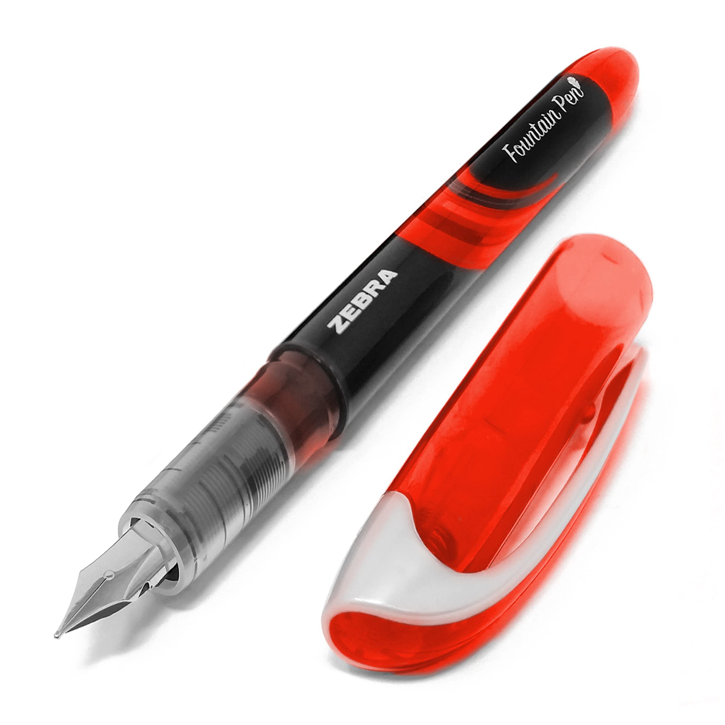 Zebra Fuente - Disposable Fountain Pen - One of Each Coloured Ink - Pack of 7