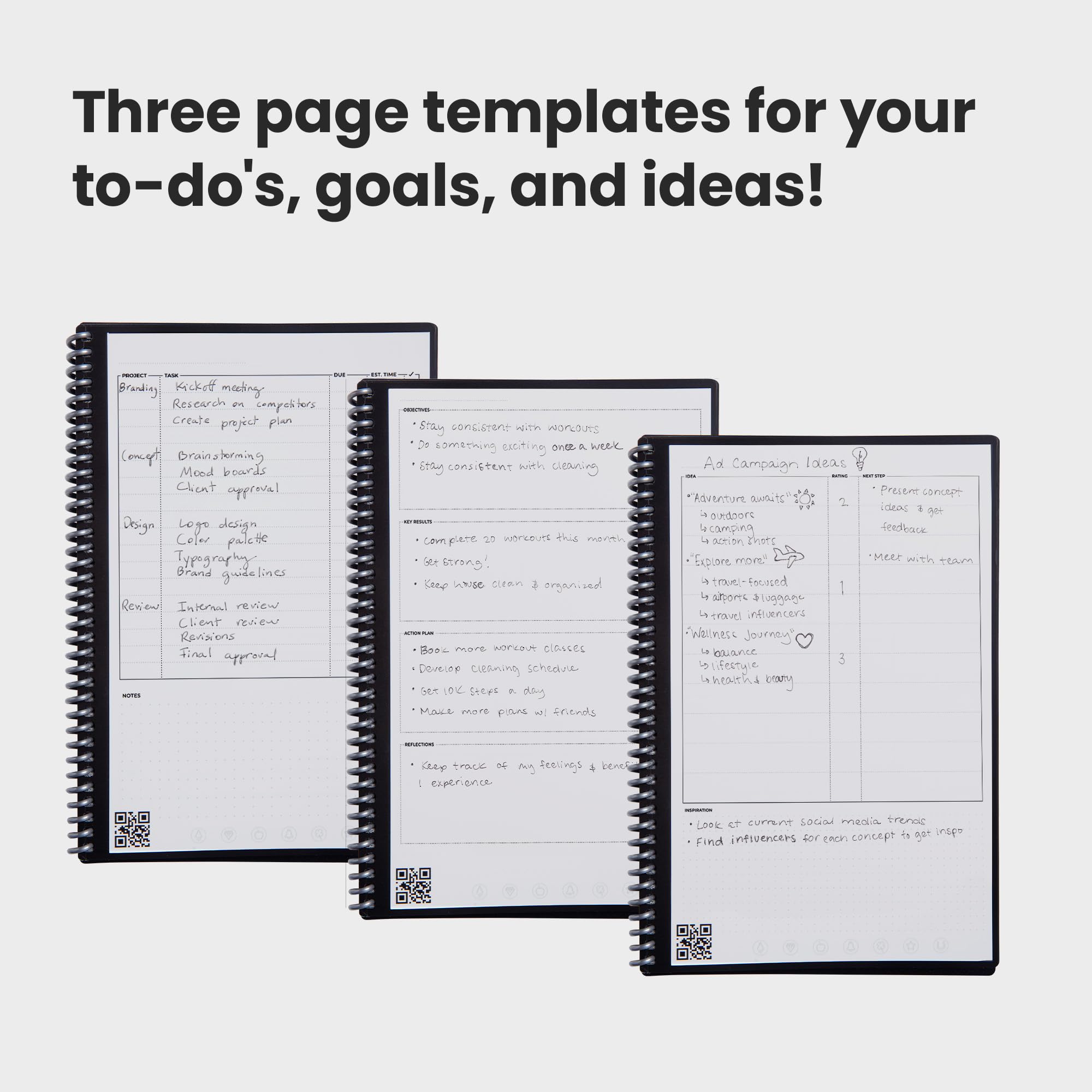 Rocketbook Fusion Smart Reusable Notebook - Calendar, To-Do Lists, and Note Template Pages with 1 Pilot Frixion Pen and 1 Microfiber Cloth Included - Neptune Teal Cover, Executive Size (6" x 8.9")