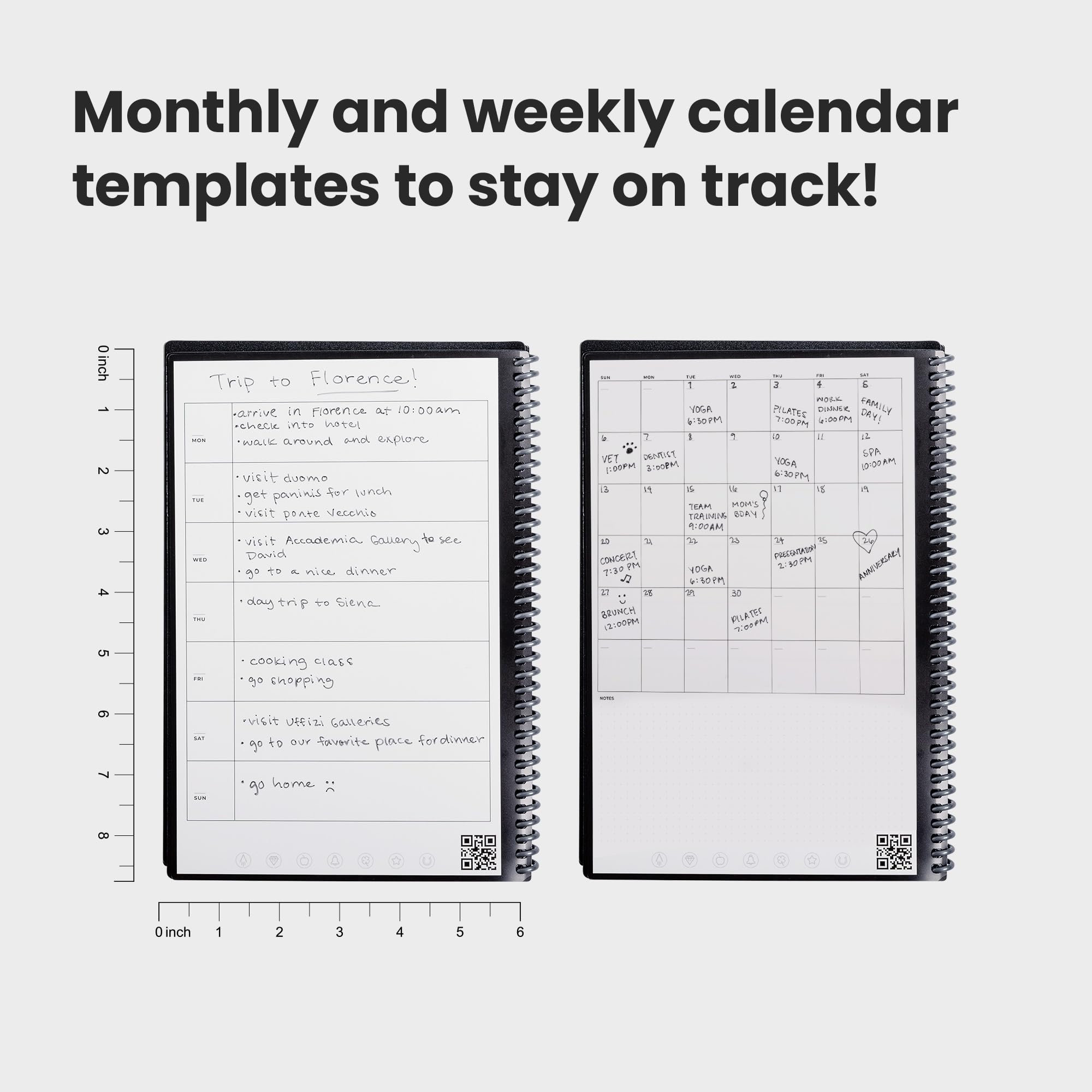 Rocketbook Fusion Smart Reusable Notebook - Calendar, To-Do Lists, and Note Template Pages with 1 Pilot Frixion Pen and 1 Microfiber Cloth Included - Neptune Teal Cover, Executive Size (6" x 8.9")