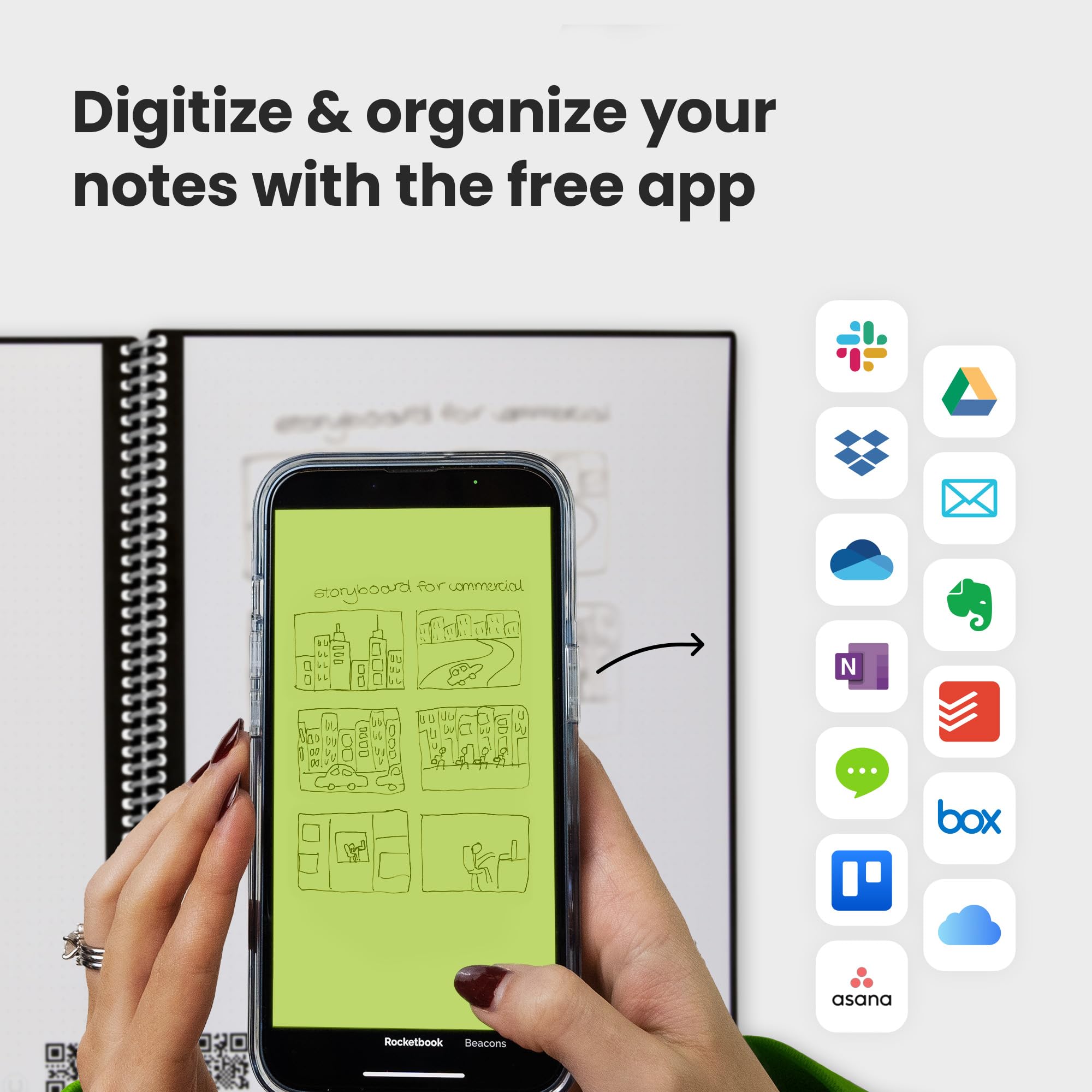 Rocketbook Fusion Smart Reusable Notebook - Calendar, To-Do Lists, and Note Template Pages with 1 Pilot Frixion Pen and 1 Microfiber Cloth Included - Neptune Teal Cover, Executive Size (6" x 8.9")