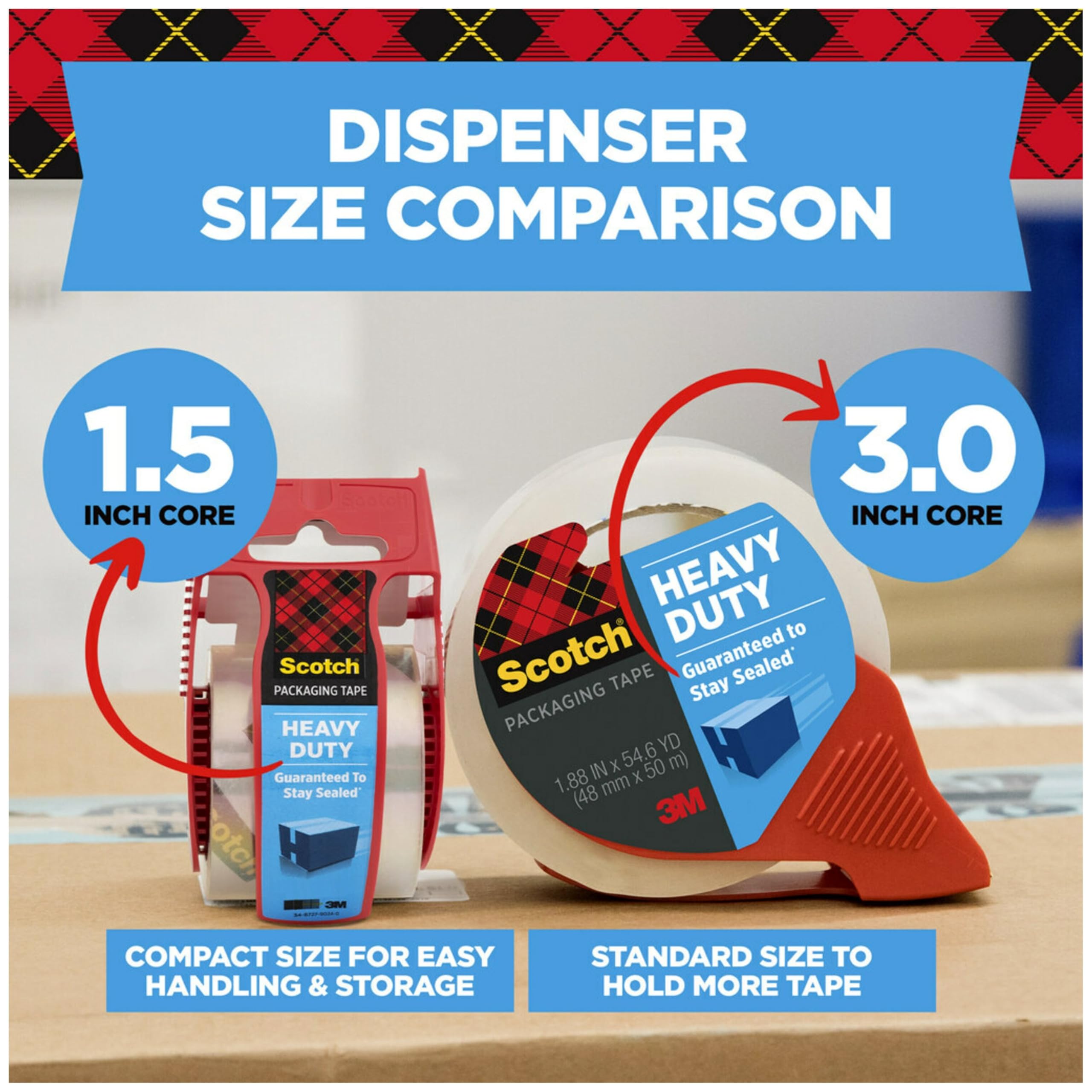 Scotch Heavy Duty Packing Tape with Dispenser