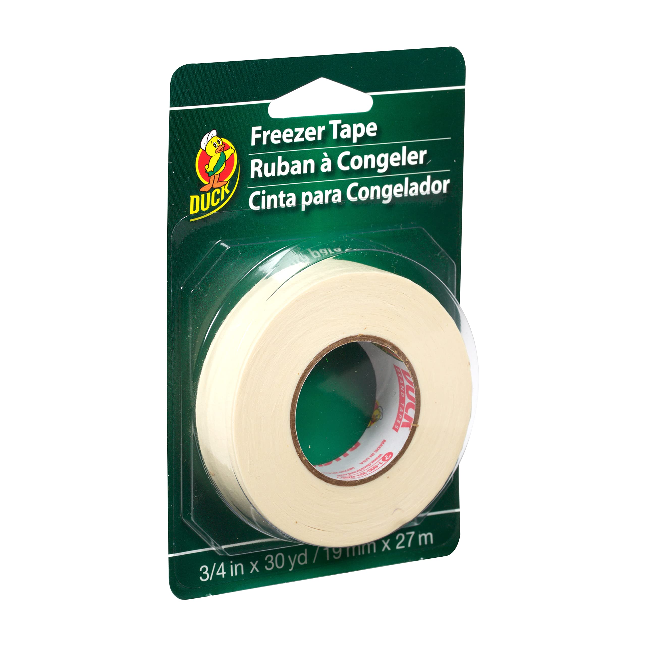 Duck Brand 280124 Write-On Freezer Tape, 3/4-Inch by 30-Yard, Single Roll, White
