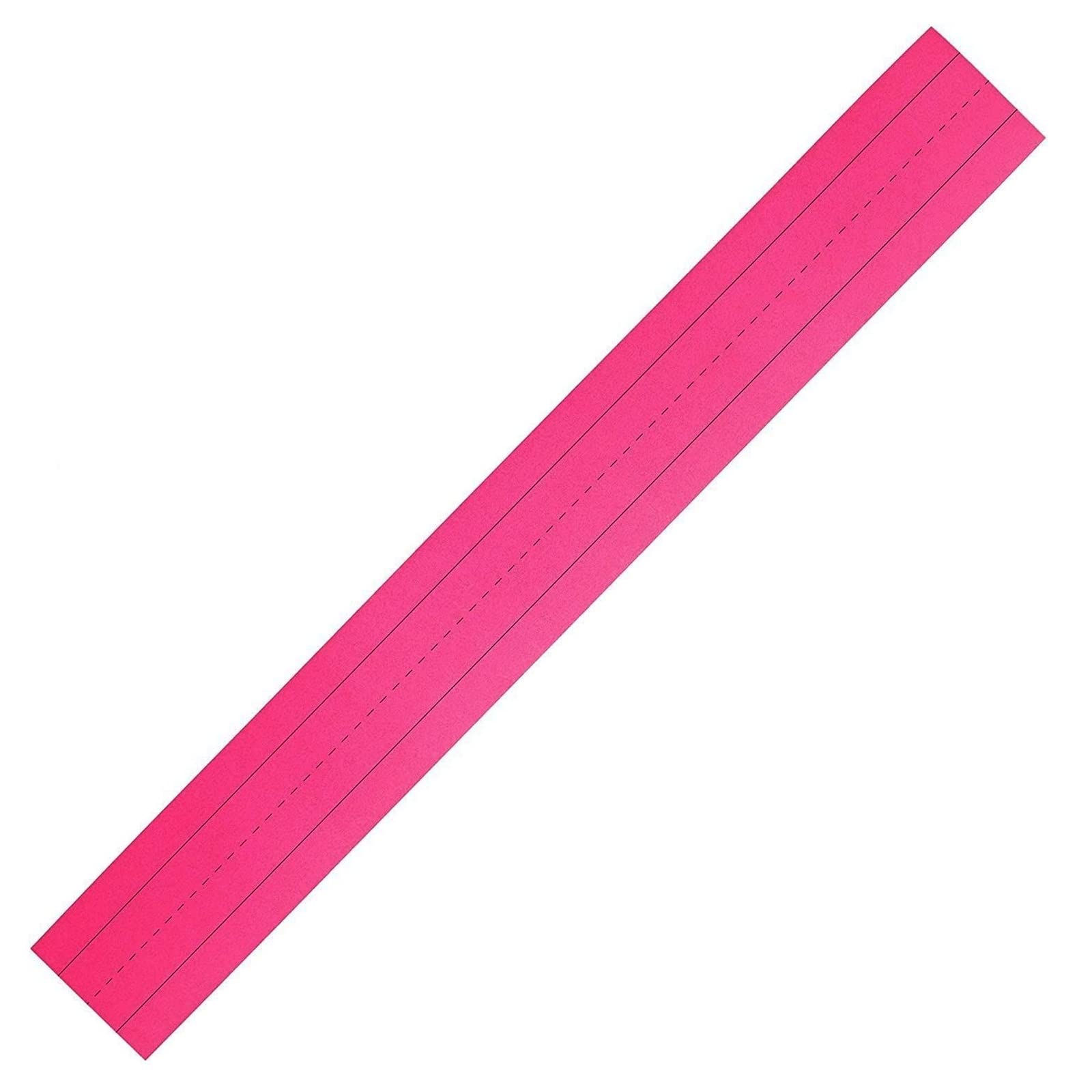 100 Pack Sentence Strips for Teachers, 3 x 24 Lined Paper Borders for Classroom, Bulletin Board, 5 Colors