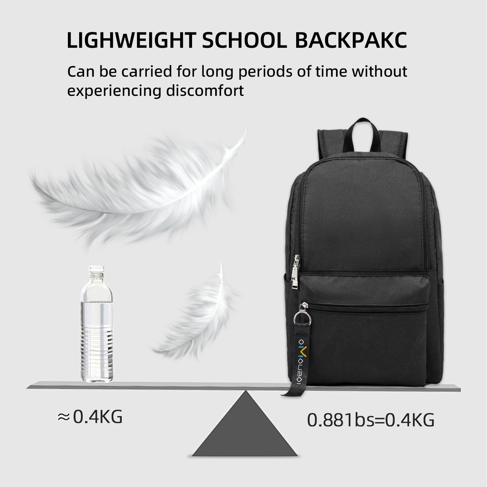 OMOUBOI Casual Daypacks Superbreak Backpack Laptop Backpack for Women & Men Fits Tourism School Business (Black)