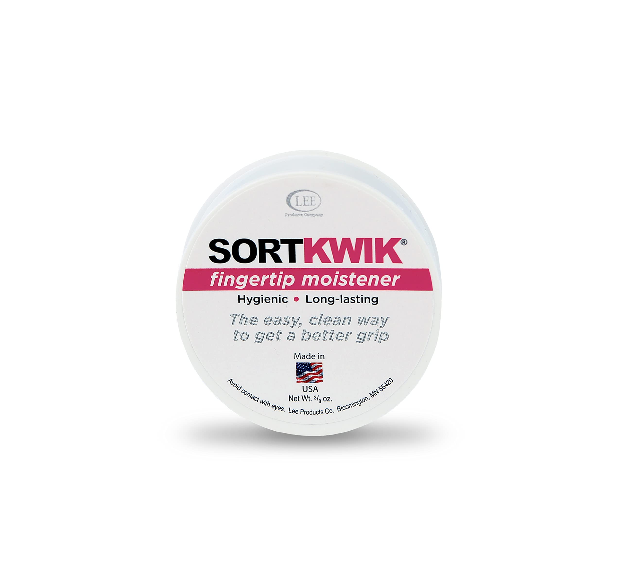 LEE 20053 Sortkwik Fingertip Moisteners, 3/8 oz, Pink (Pack of 3)