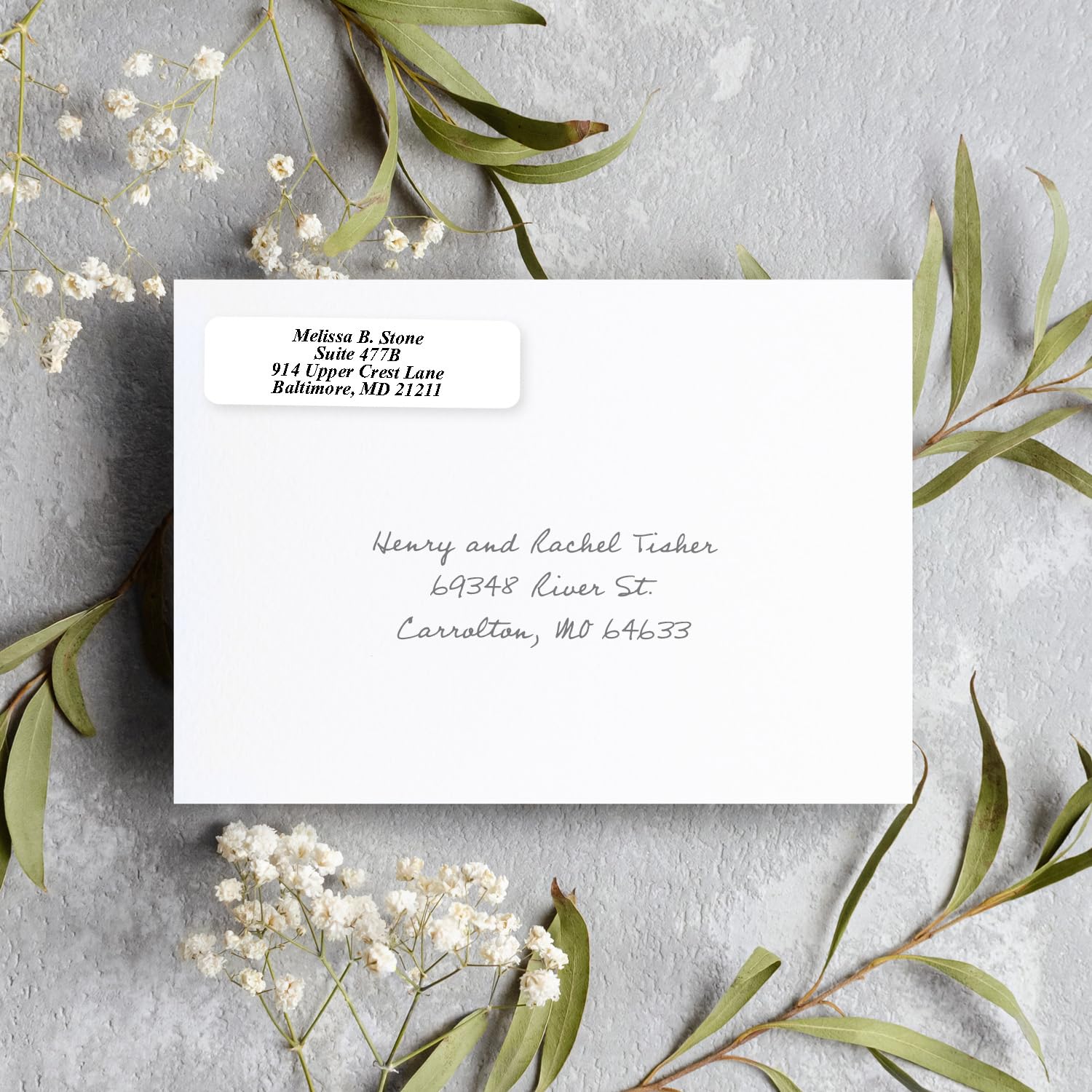 White Rolled Address Labels Without Elegant Dispenser - Roll of 250