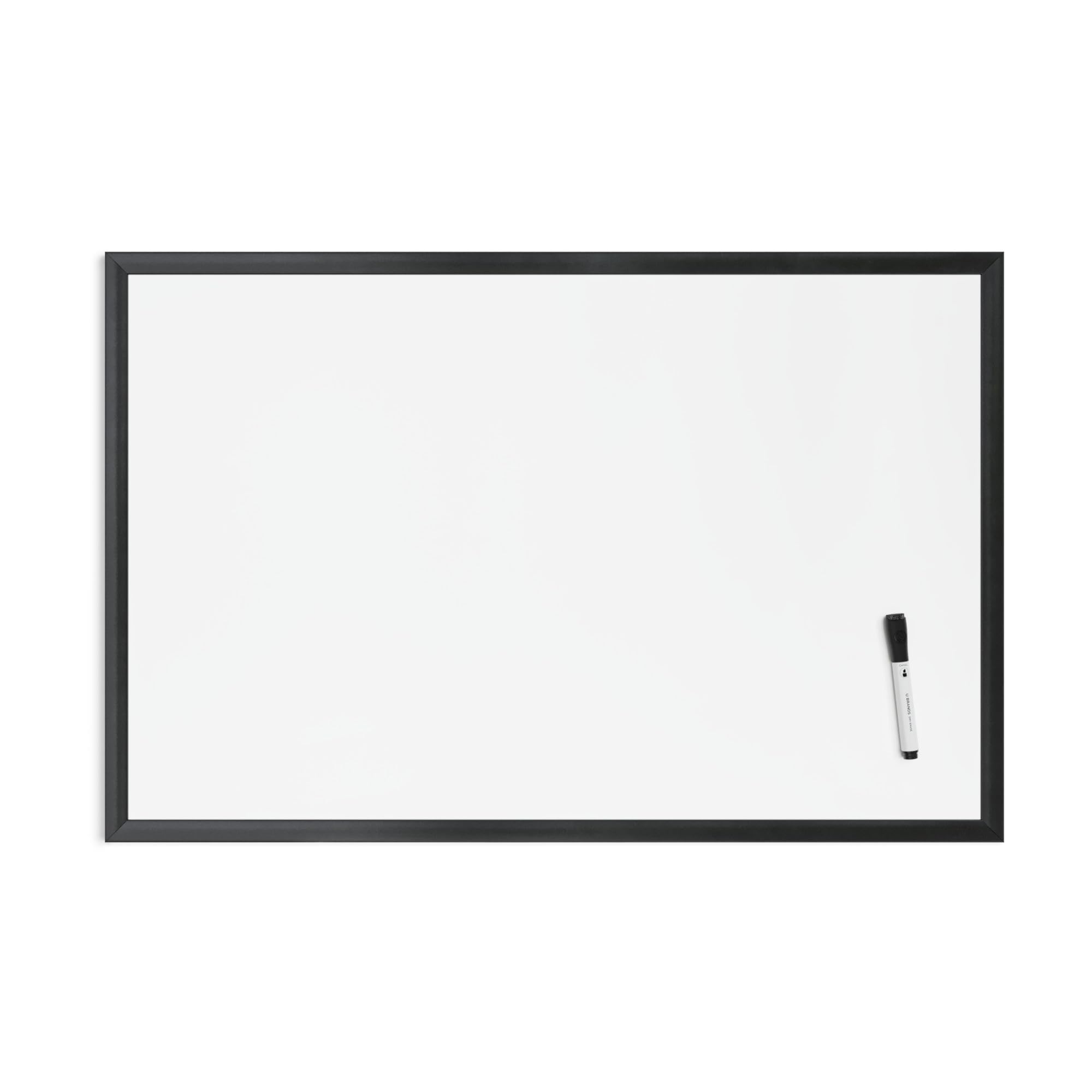 U Brands Magnetic Dry Erase Board, 23 x 35 Inches, Black Wood Frame (311U00-01)