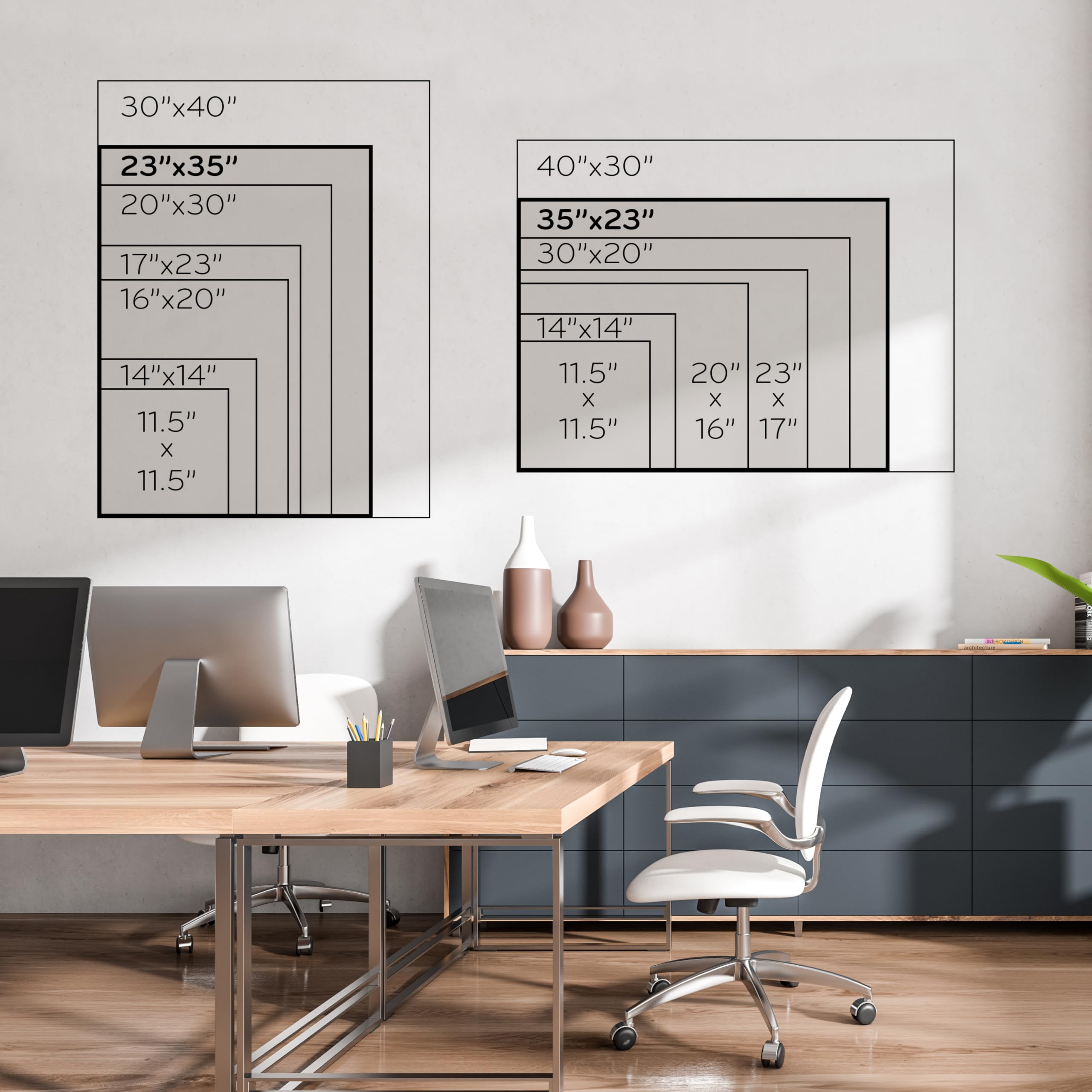 U Brands Magnetic Dry Erase Board, 23 x 35 Inches, Black Wood Frame (311U00-01)