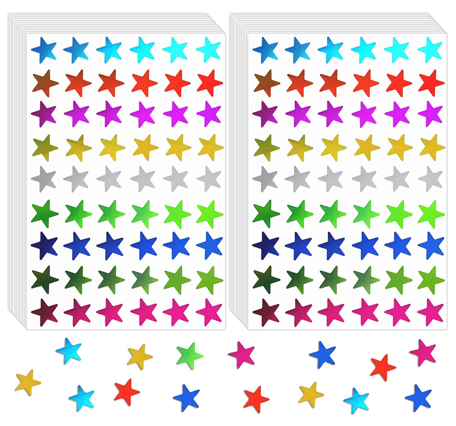 1620 Pack, 9 Colors, Small Foil Star Stickers for Kids Reward Home, School, Bar, DIY and Office Decoration