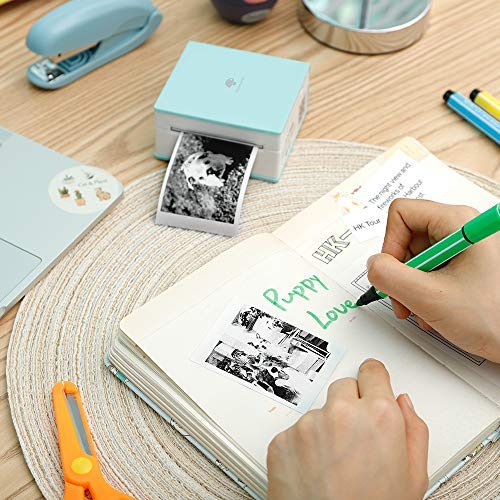 Phomemo White Self-Adhesive Thermal Paper, Glossy Printable Sticker Paper for Phomemo M02/M02 Pro/M02S/M03 Bluetooth Pocket Mobile Printer, Black on White, 50mm x 3.5m, Diameter 30mm, 3-Rolls