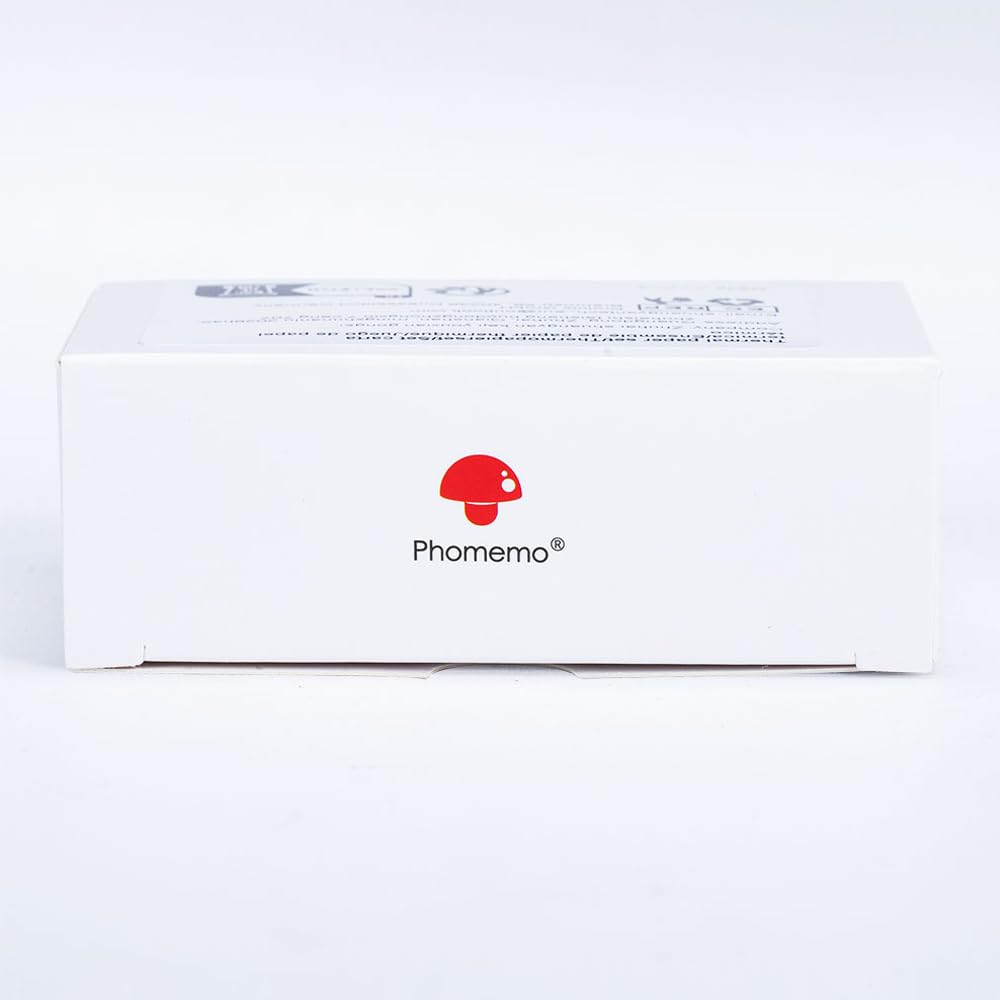 Phomemo White Self-Adhesive Thermal Paper, Glossy Printable Sticker Paper for Phomemo M02/M02 Pro/M02S/M03 Bluetooth Pocket Mobile Printer, Black on White, 50mm x 3.5m, Diameter 30mm, 3-Rolls
