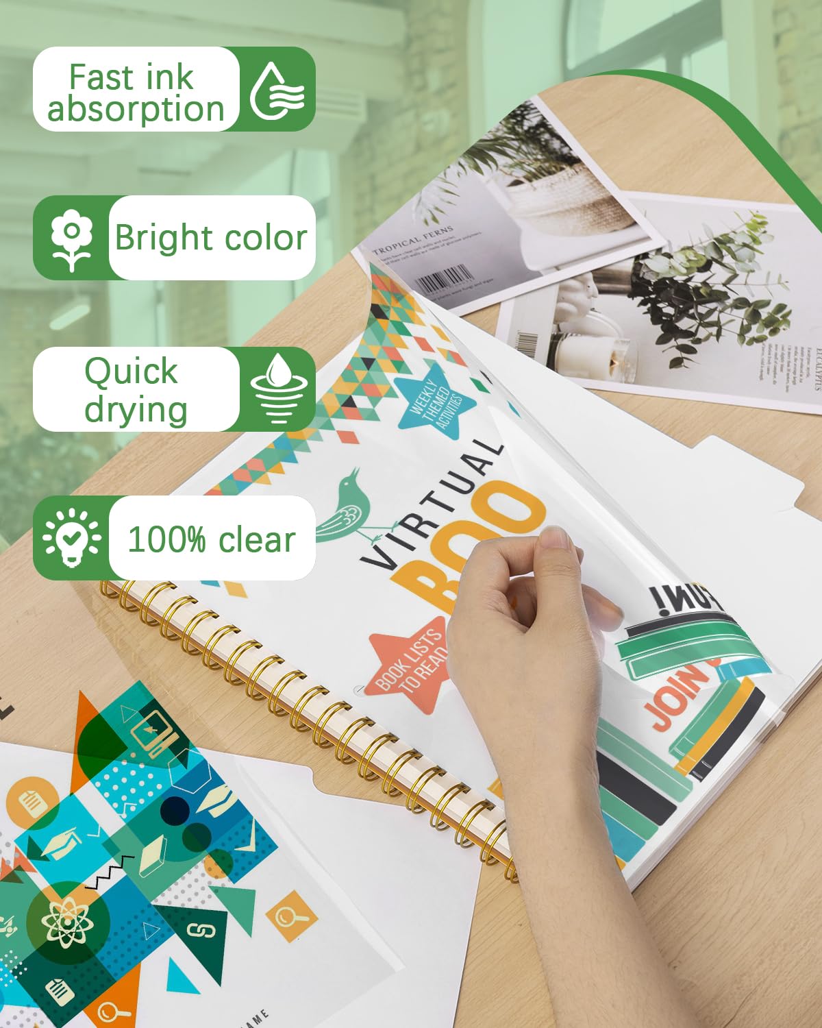 Transparency Film for Inkjet Printers 30 Sheets Transparency Paper Sheets for Overhead Projector 100% Clear 8.5 x 11 Inches
