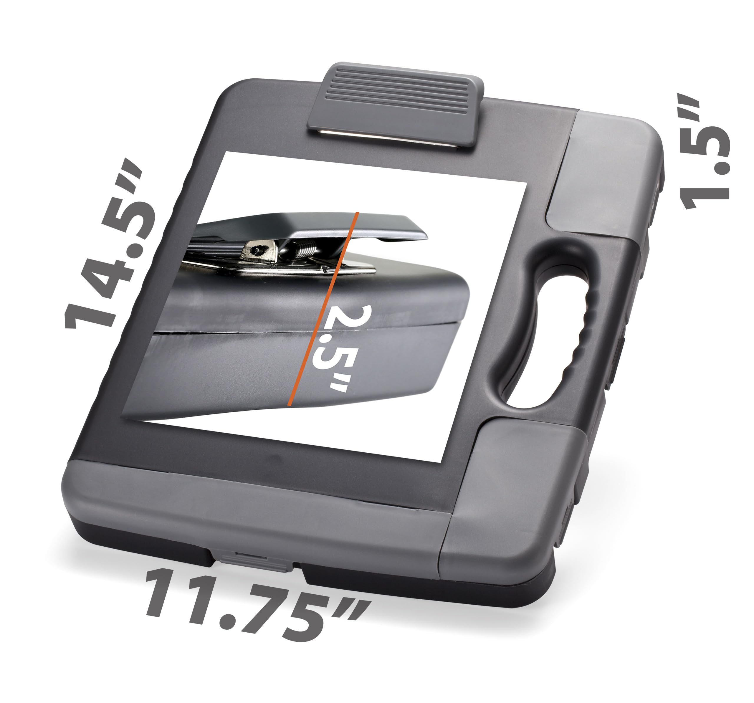 Officemate Portable Clipboard Storage Case, Charcoal (83301)