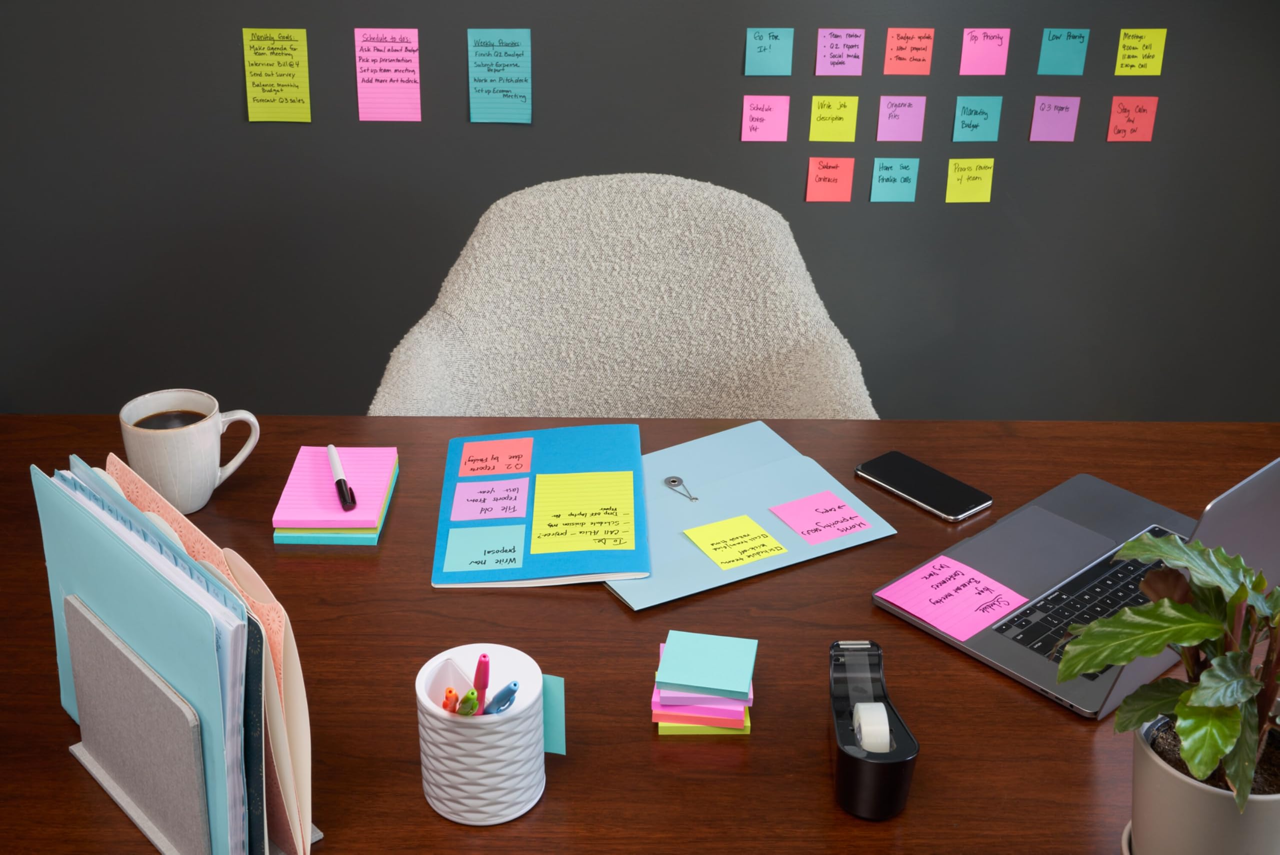 Post-it Super Sticky Notes, 4x6 in, 5 Pads/Pack, 90 Sheets/Pad, Amazon Exclusive Bright Color Collection, Aqua Splash, Acid Lime, Sunnyside, Guava and Iris Infusion