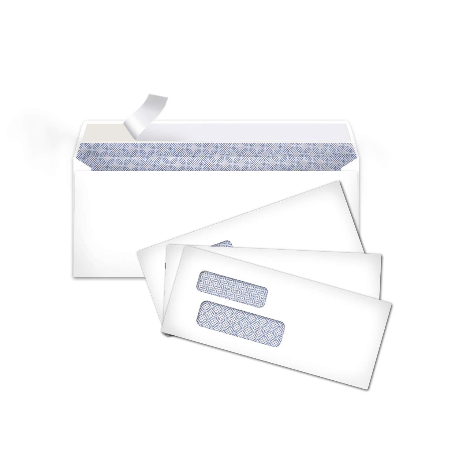 Amazon Basics #9 Envelopes with Peel & Seal, Double Window, Security Tinted, 500-Pack
