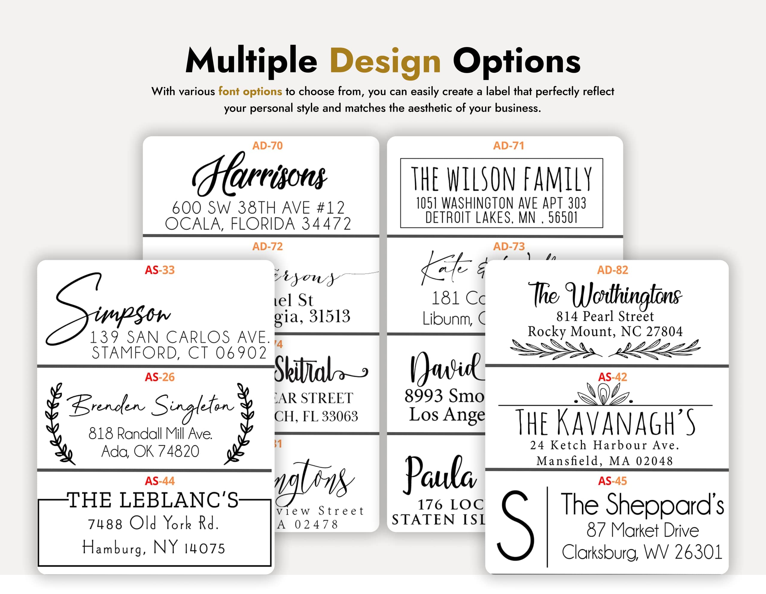 Return Address Labels Personalized, 100 Rolls, 2.6"L x 1"H - White Matte Finish Personalized Address Labels - Premium Quality Return Labels Personalize Self Adhesive - Perfect Custom Address Labels