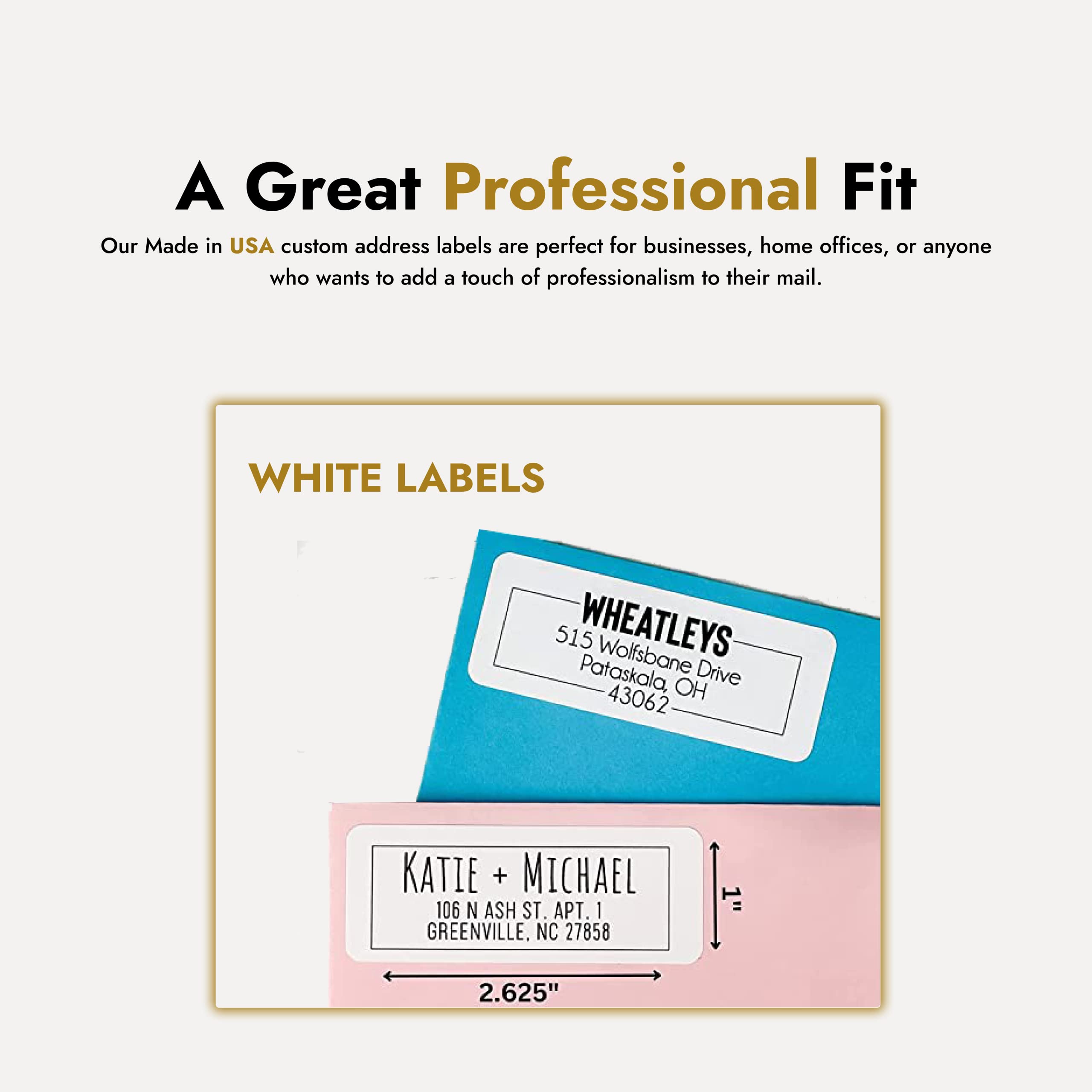 Return Address Labels Personalized, 100 Rolls, 2.6"L x 1"H - White Matte Finish Personalized Address Labels - Premium Quality Return Labels Personalize Self Adhesive - Perfect Custom Address Labels