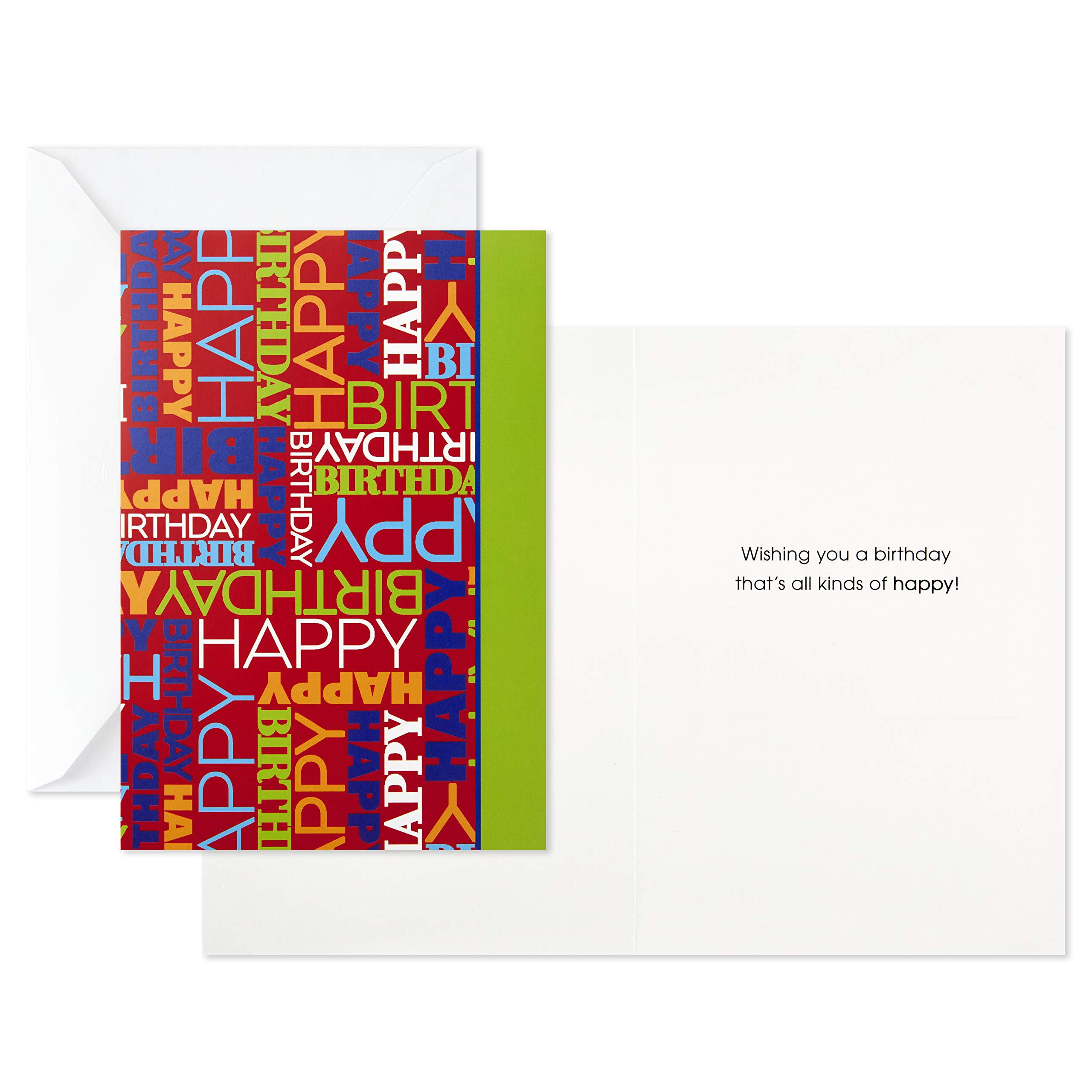 Hallmark Assorted Birthday Cards (Bright Icons, 12 Cards and Envelopes)
