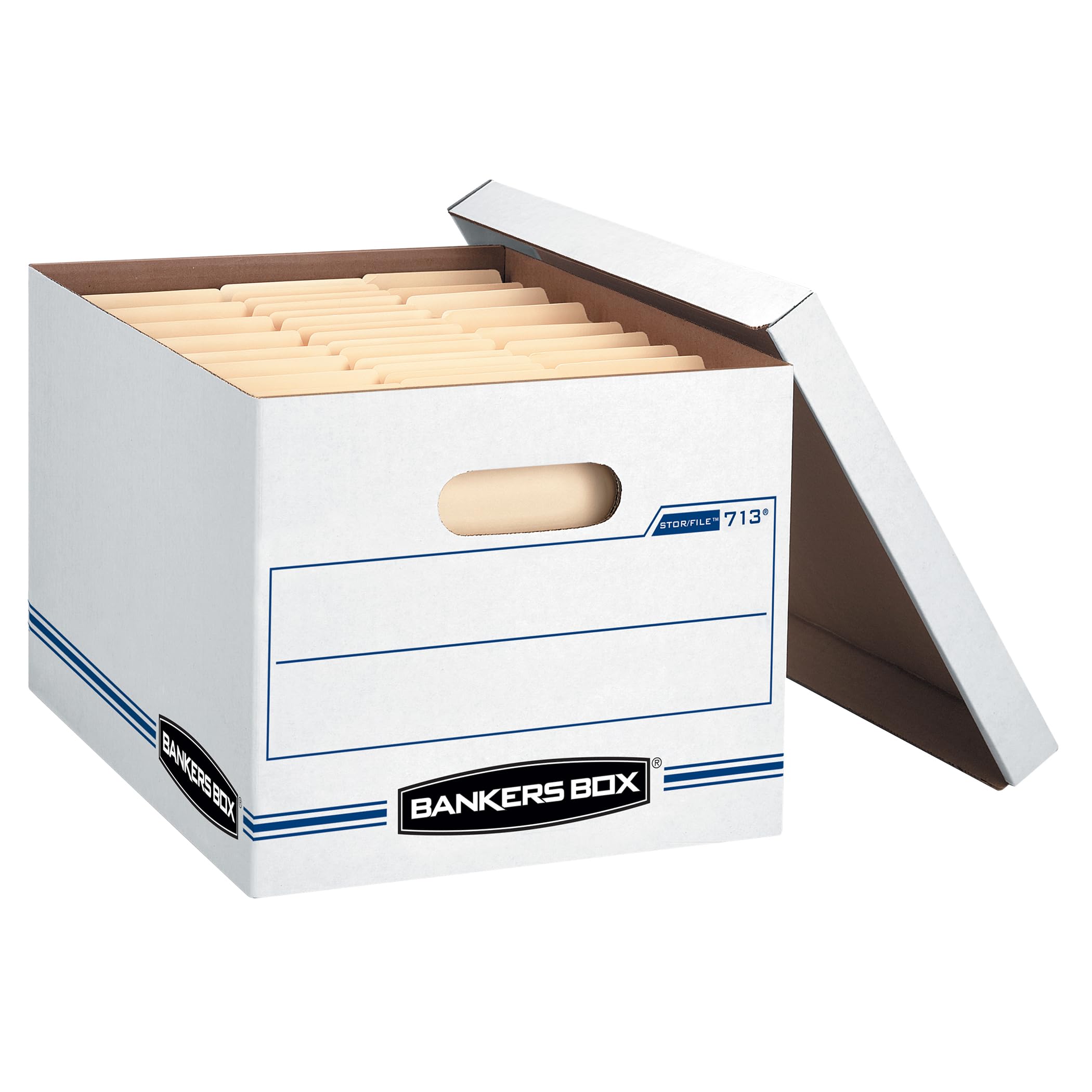 Bankers Box 0071302 STOR/File Storage Boxes, Standard Set-Up, Lift-Off Lid, Letter/Legal, Pack of 20, White