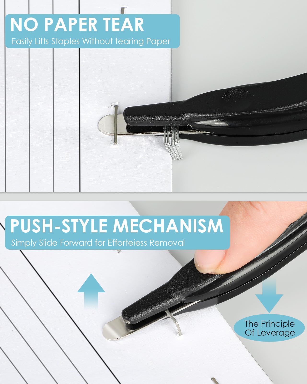 KTRIO Staple Remover Professional Magnetic Easy Staple Removers Stapler Remover Staple Remover Tool Staple Puller Remover Staple Pullers for Office, School and Home, 3 Pack Black