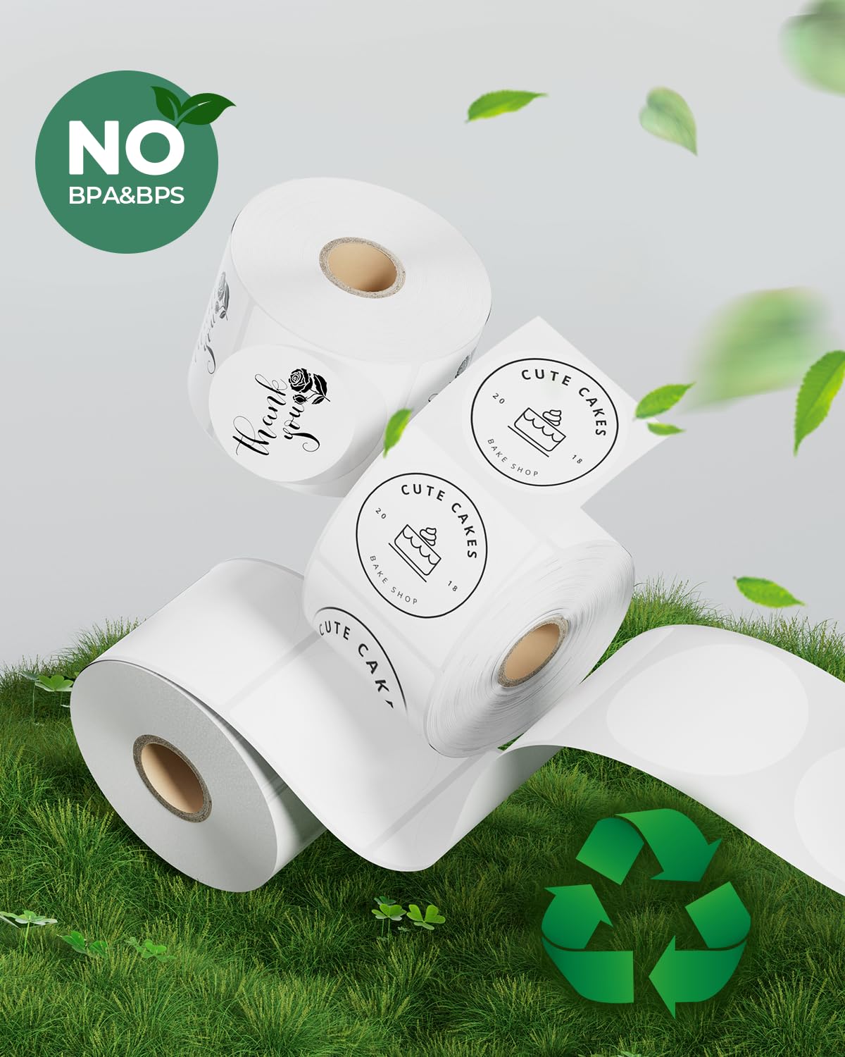 MUNBYN 2Inch Circle Thermal Sticker Labels, Self-Adhesive Round Direct Thermal Labels, Multi-Purpose Roll Thermal Stickers for Business-750 Labels/1 Roll