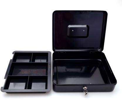 SentrySafe Cash Box with Money Tray and Key Lock, Locking Steel Cash Box, 0.21 Cubic Feet, 3.7 x 11.8 x 9.3 Inches, CB-12