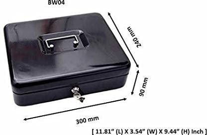SentrySafe Cash Box with Money Tray and Key Lock, Locking Steel Cash Box, 0.21 Cubic Feet, 3.7 x 11.8 x 9.3 Inches, CB-12