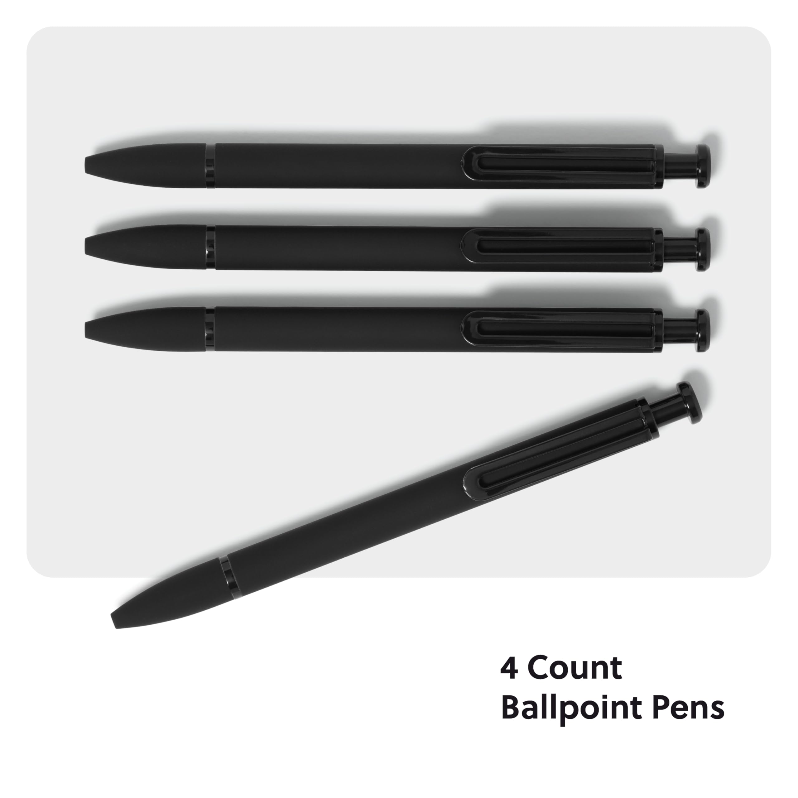 U Brands Soft Touch Midnight Monterey Ballpoint Pens, 1 mm, 4 Count (5136E06-24)