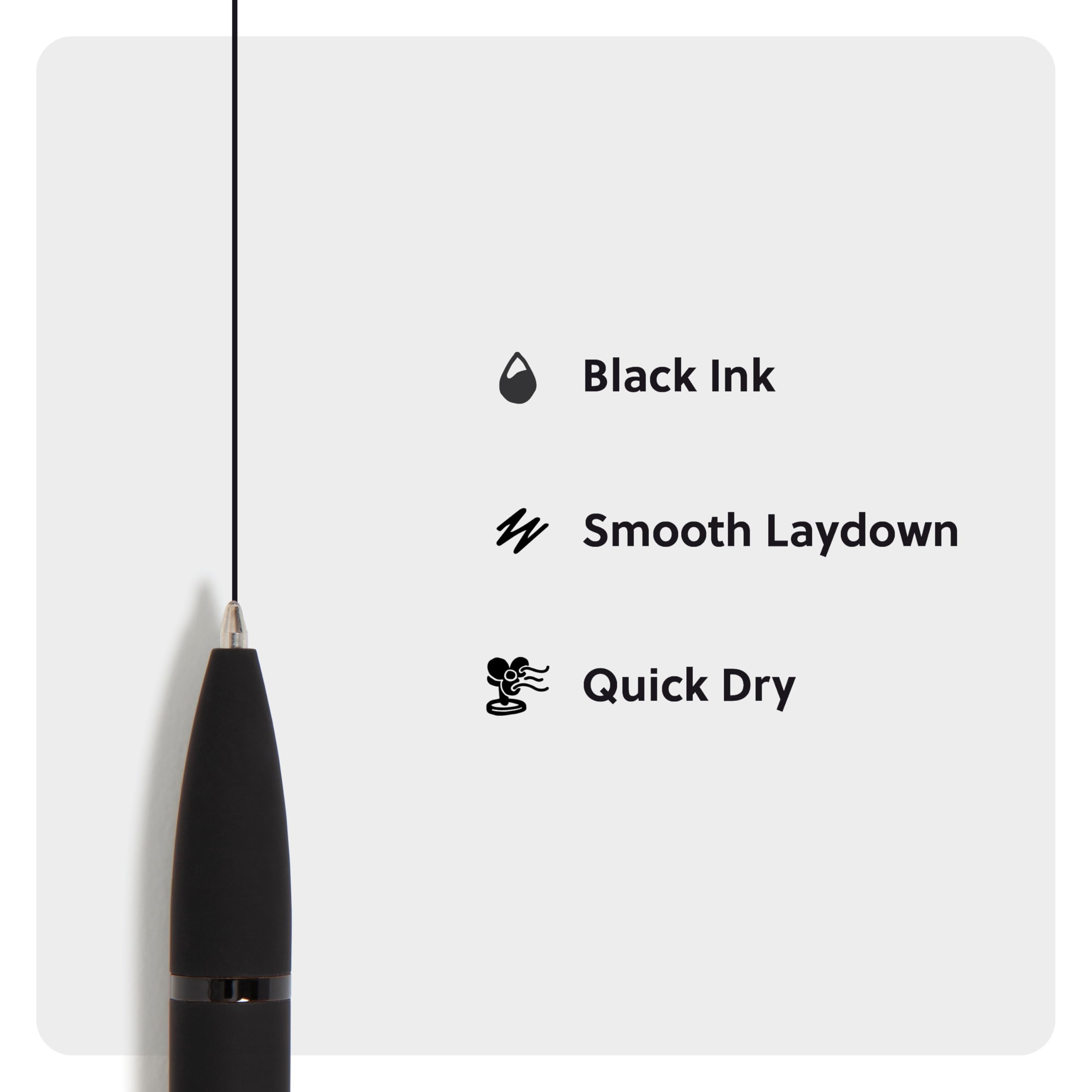 U Brands Soft Touch Midnight Monterey Ballpoint Pens, 1 mm, 4 Count (5136E06-24)
