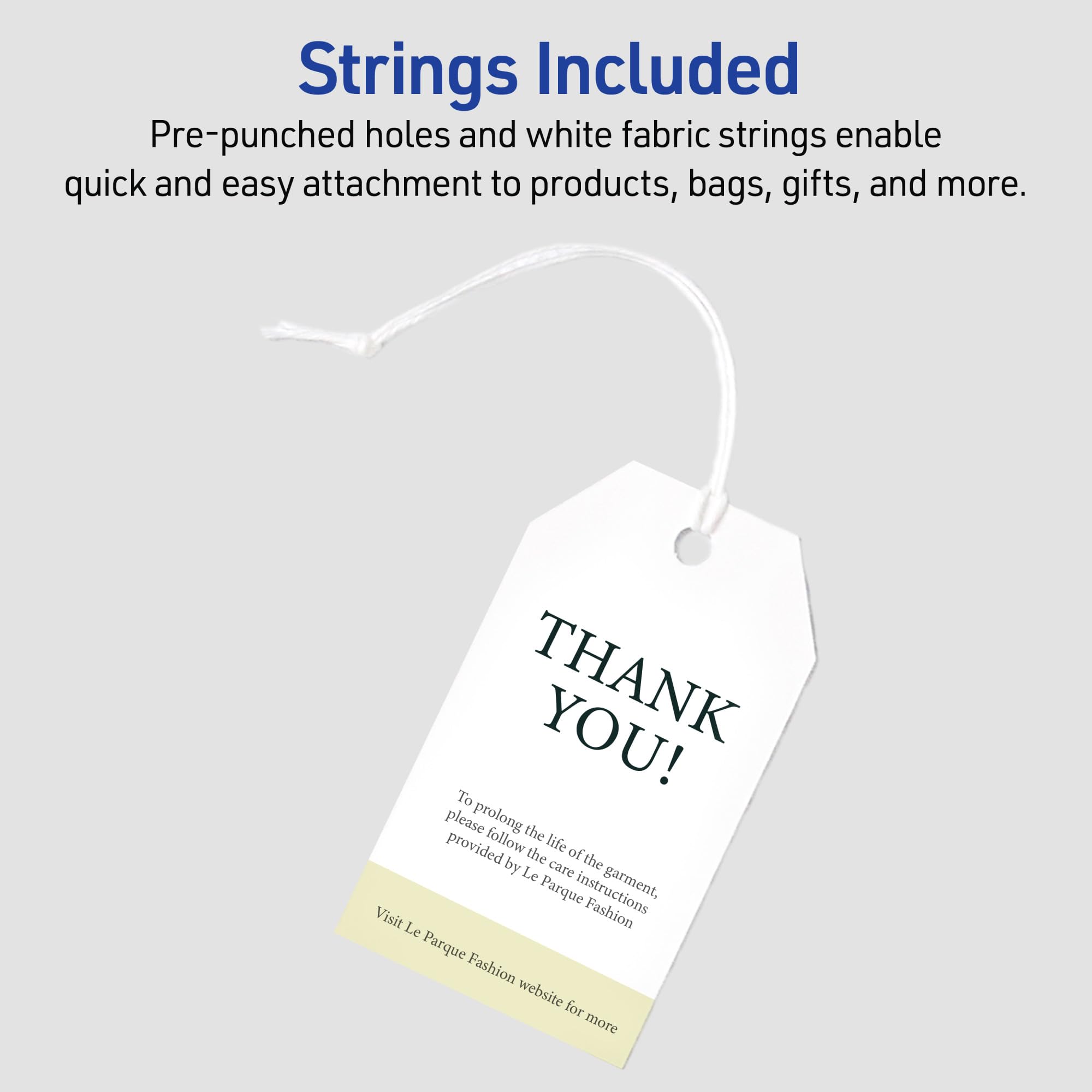 Avery Printable Blank Gift Tags with Sure Feed, 2" x 3.5", White, 96 Customizable Tags with Strings (22802)