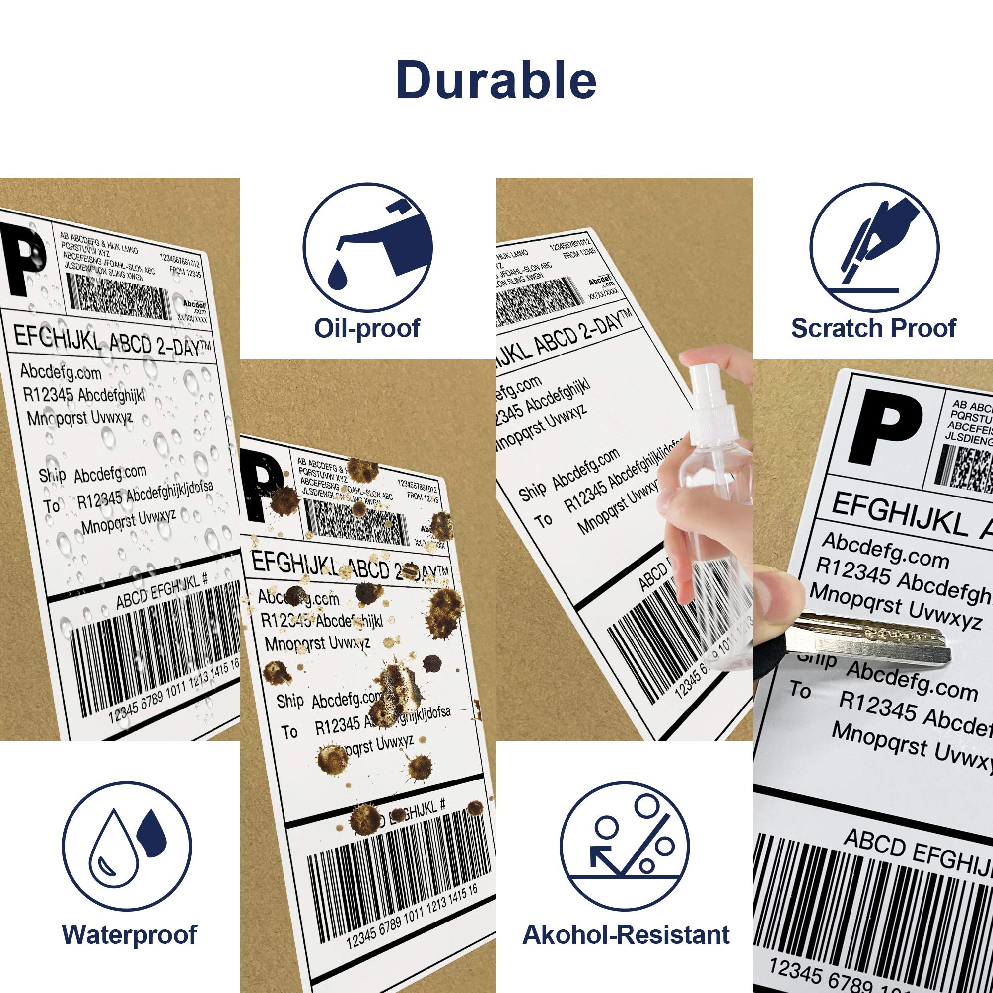 Thermal Labels, POLONO 4" x 6" Direct Thermal Shipping Labels (Pack of 500), Perforated Fanfold Labels Compatible with Label Printer, MUNBYN, Rollo, IDPRT SP420, SP410, POLONO PL60, Commercial Grade